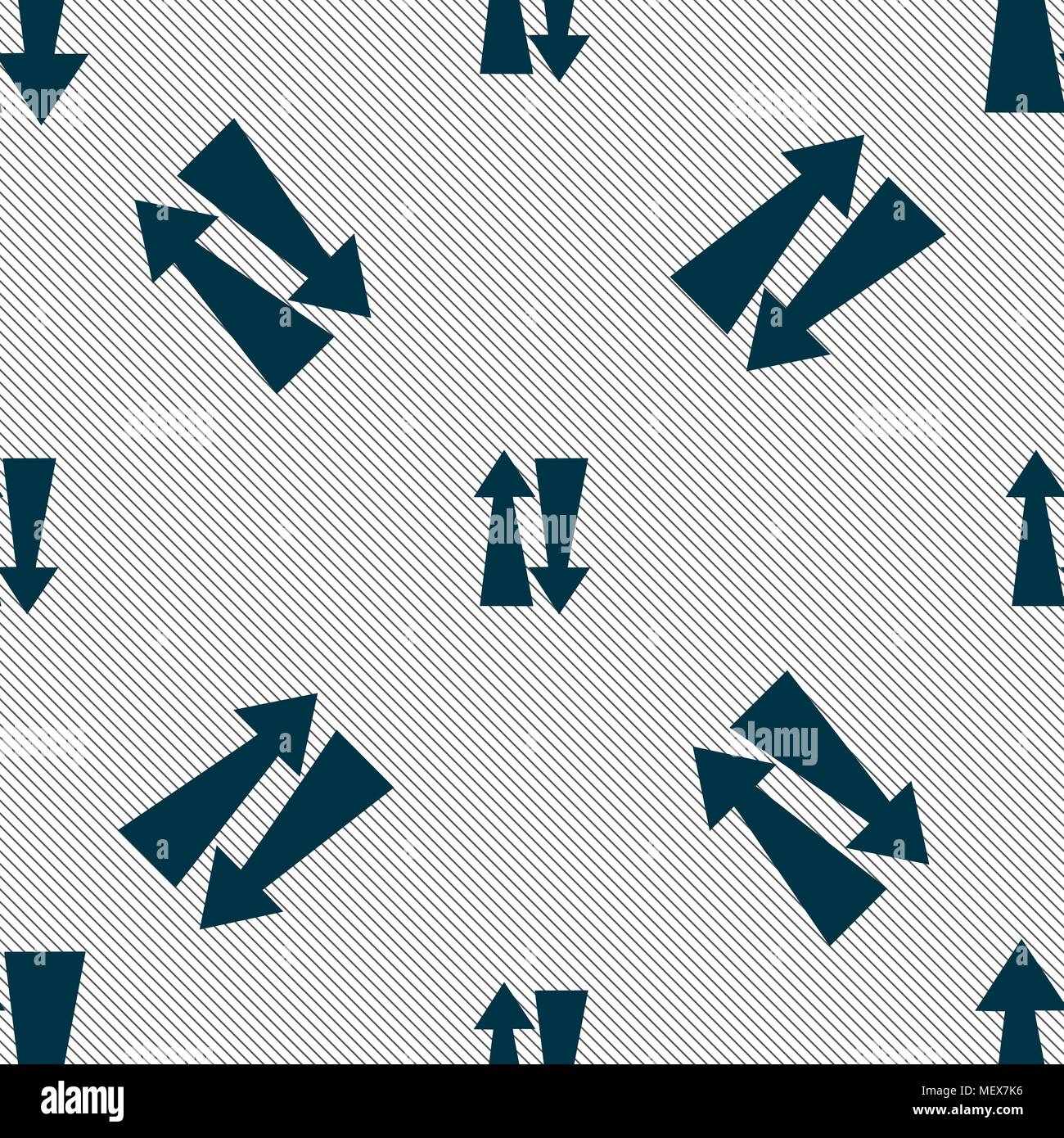 Two way traffic, icon sign. Seamless pattern with geometric texture ...