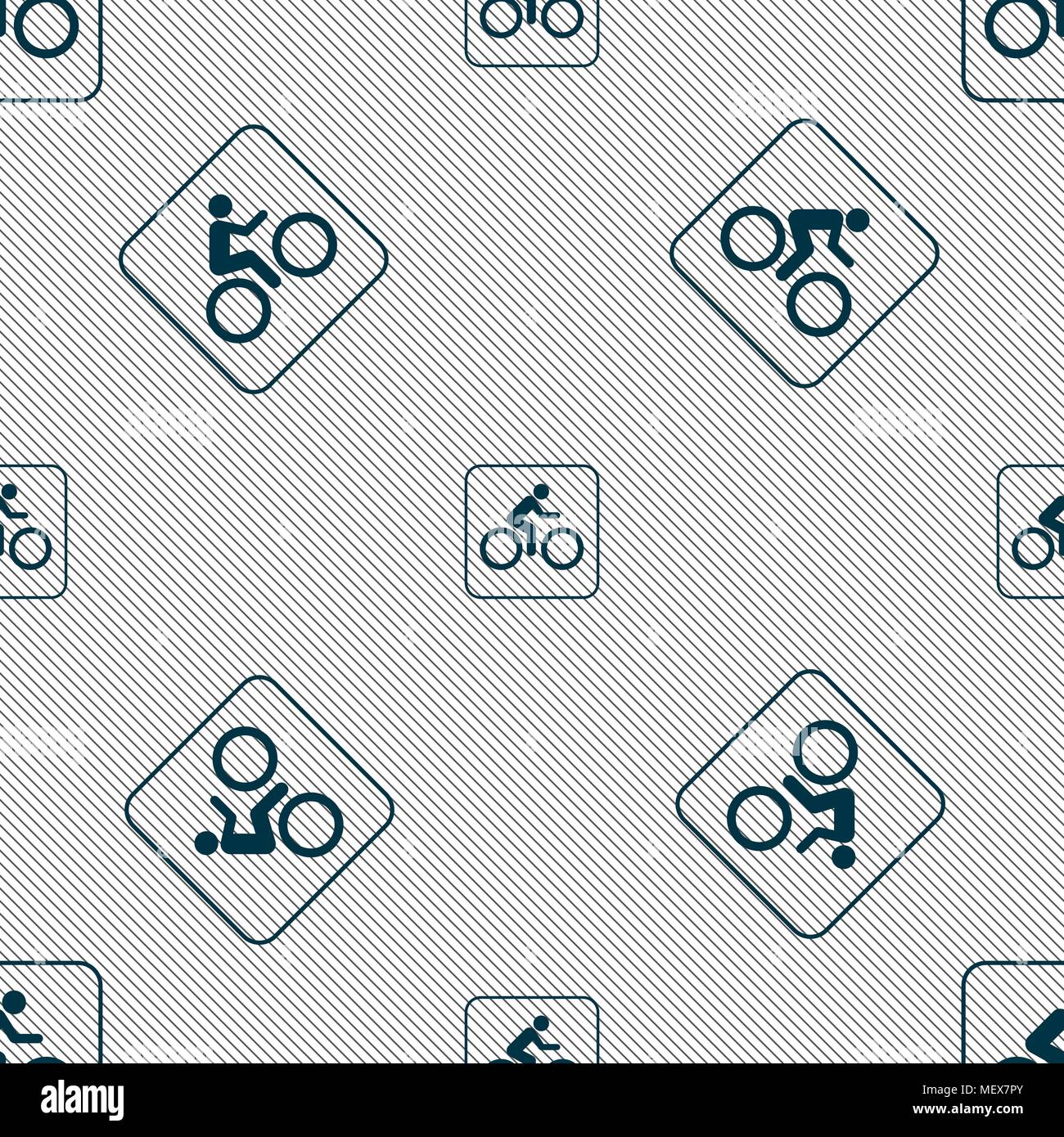 Cyclist sign. Seamless pattern with geometric texture. Vector ...