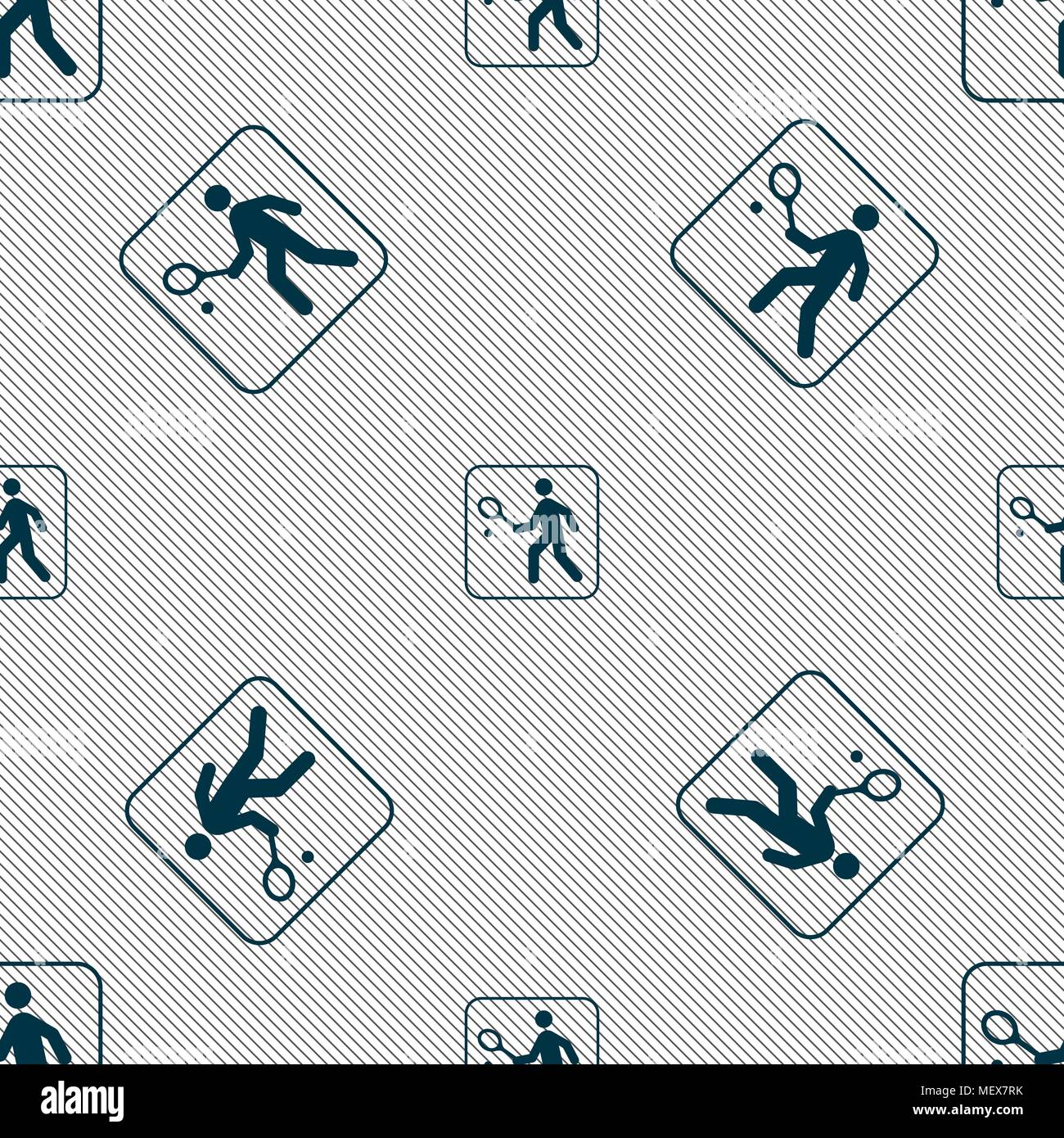 Tennis player sign. Seamless pattern with geometric texture. Vector ...