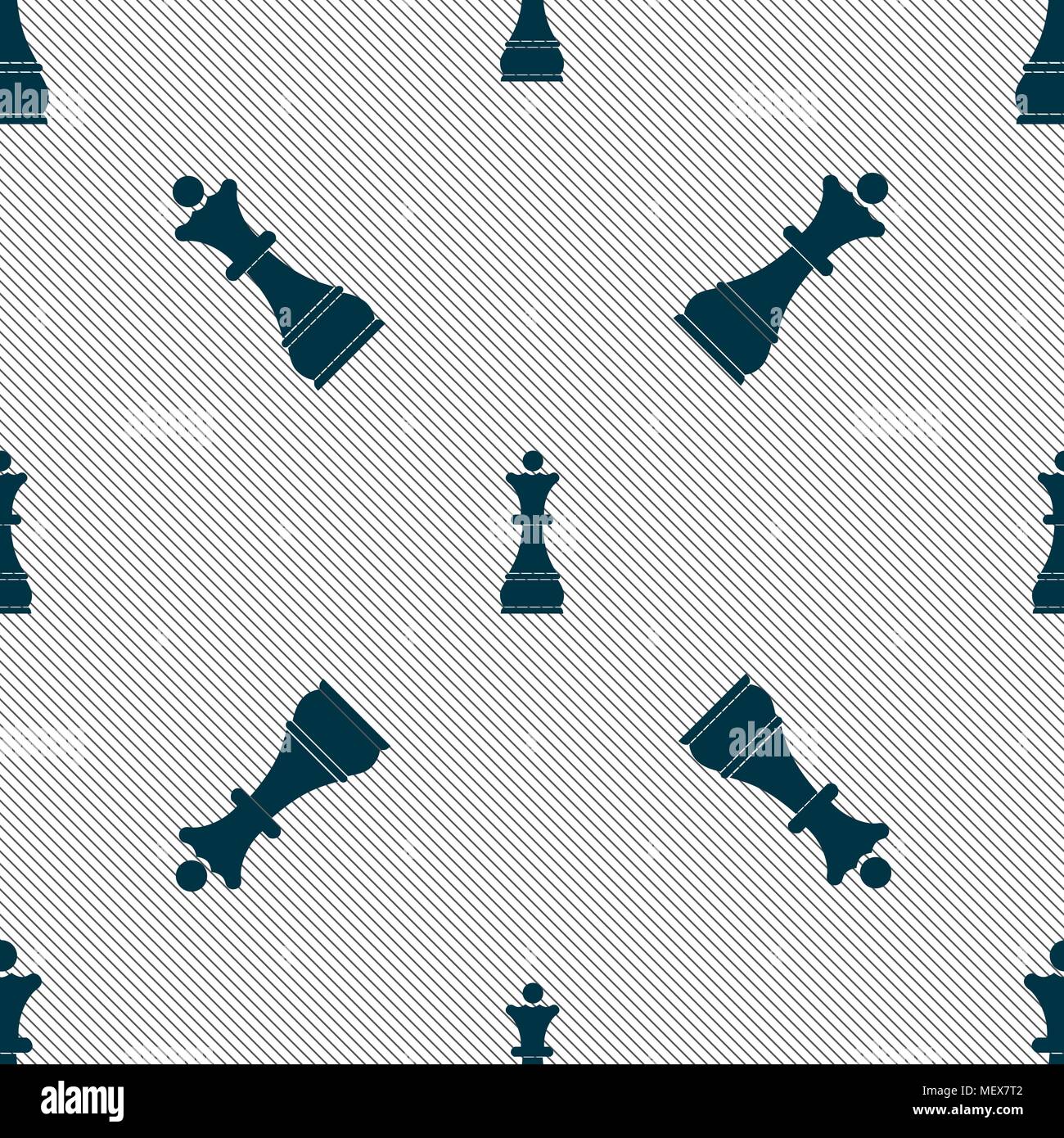 Chess Queen sign. Seamless pattern with geometric texture. Vector ...