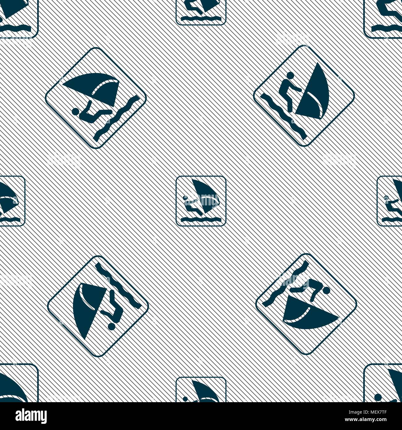 Windsurfing sign. Seamless pattern with geometric texture. Vector illustration Stock Vector ...