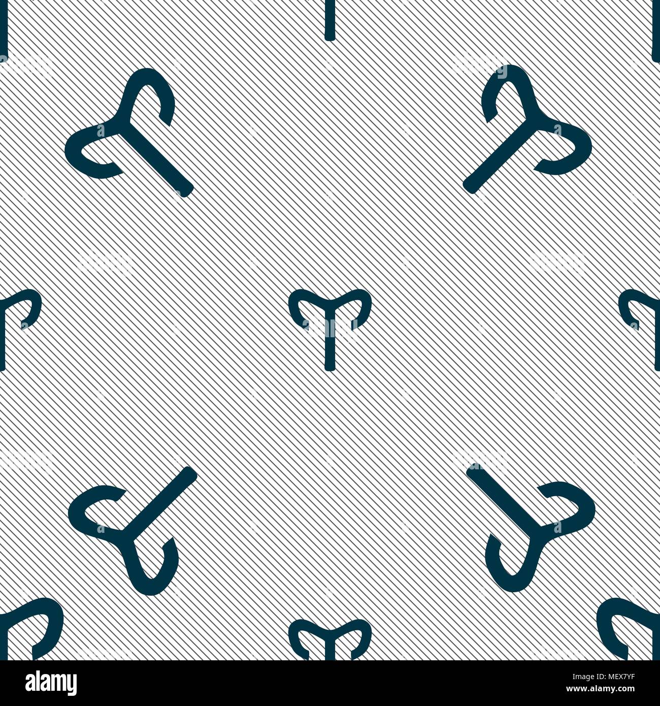 Decorative Zodiac Aries sign. Seamless pattern with geometric texture ...