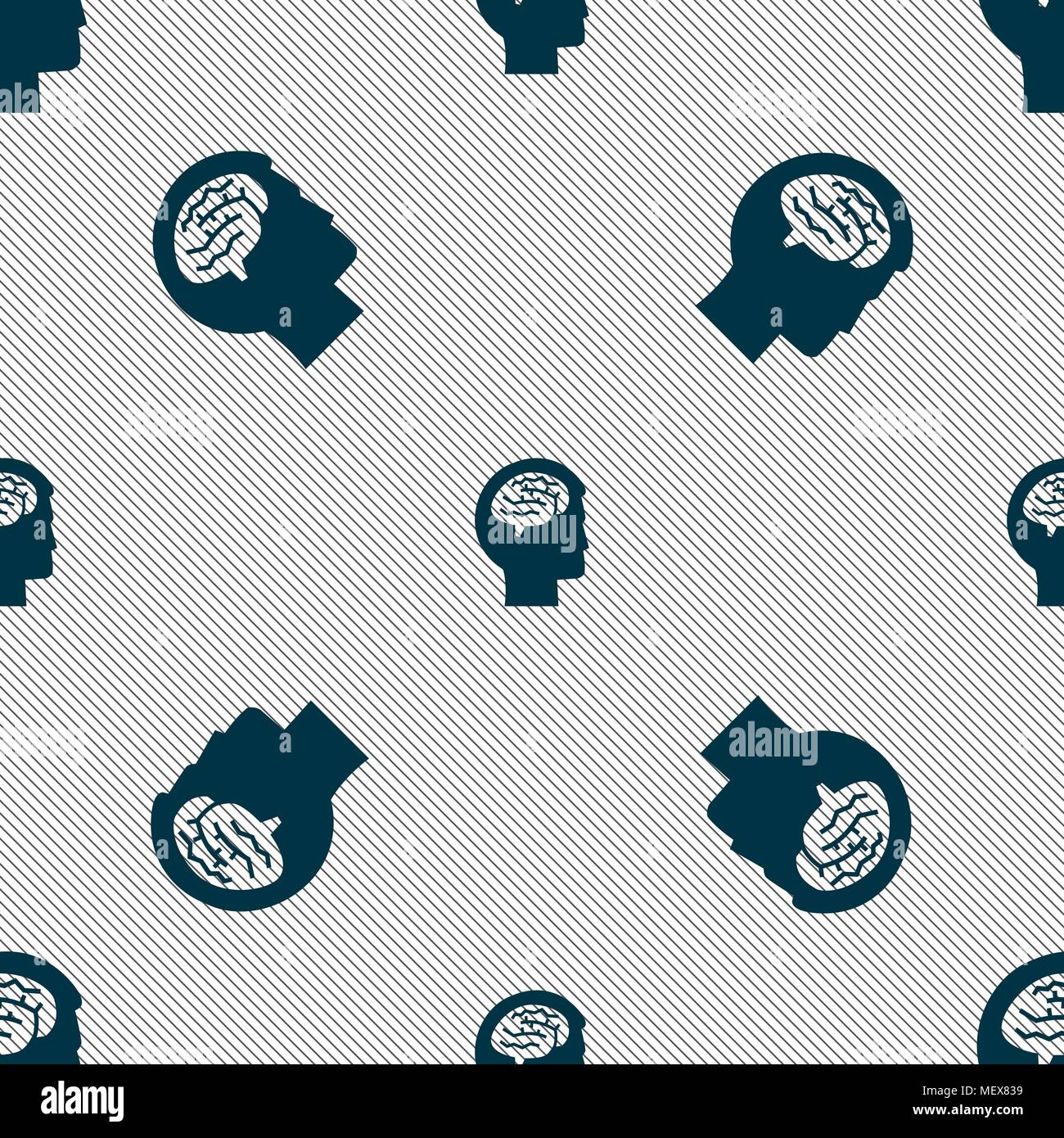 Brain sign. Seamless pattern with geometric texture. Vector ...
