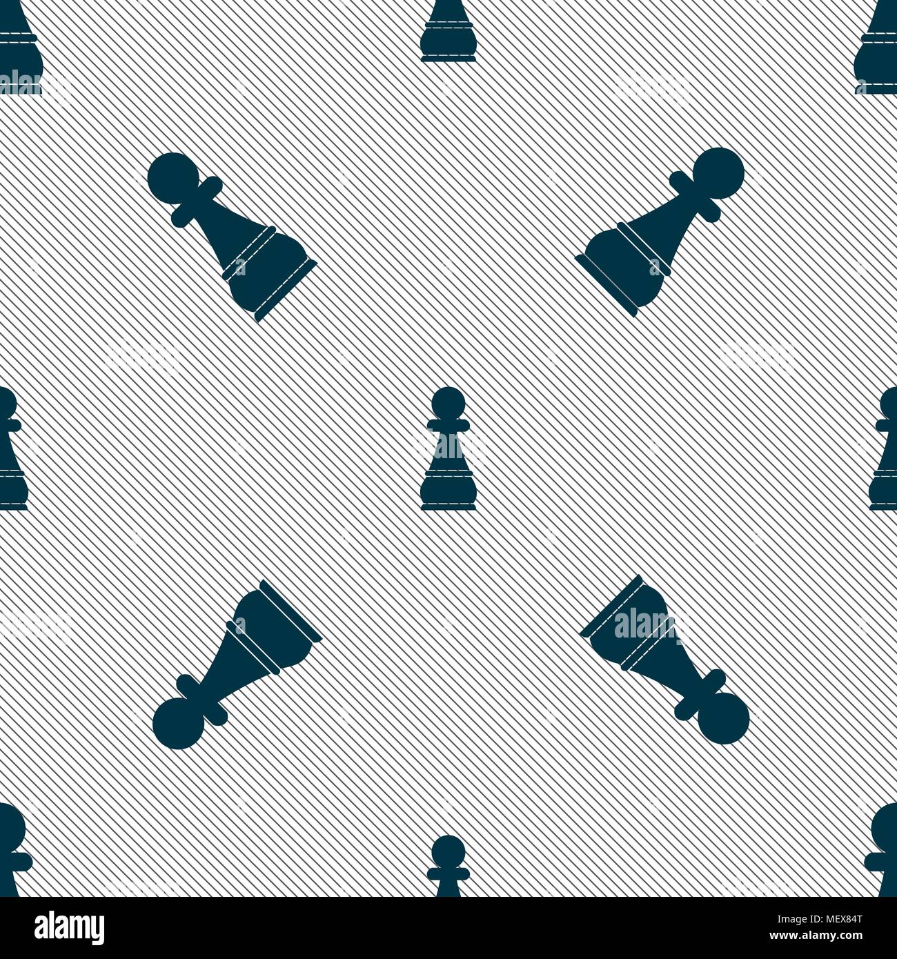 Chess Pawn sign. Seamless pattern with geometric texture. Vector ...