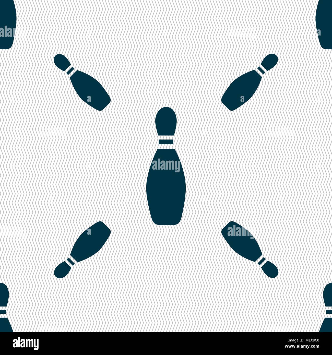 pin bowling icon sign. Seamless pattern with geometric texture. Vector ...