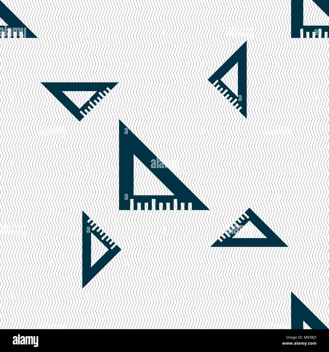 ruler icon sign. Seamless pattern with geometric texture. Vector ...