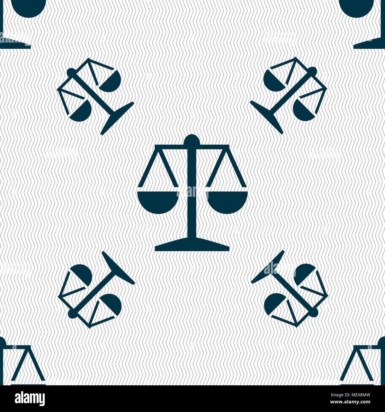 Libra icon sign. Seamless pattern with geometric texture. Vector ...