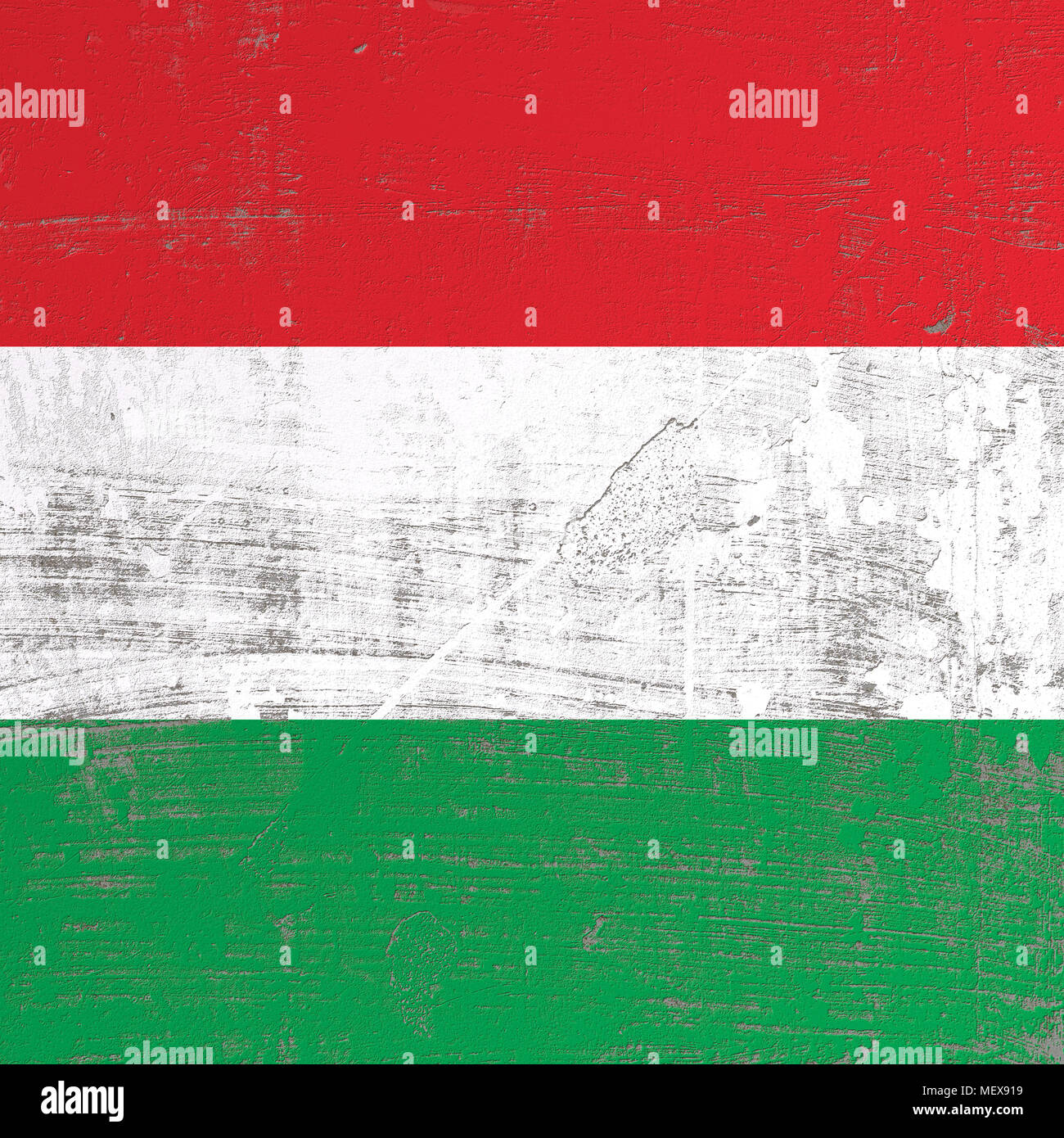 3d rendering of Hungary flag in a scratched surface Stock Photo - Alamy