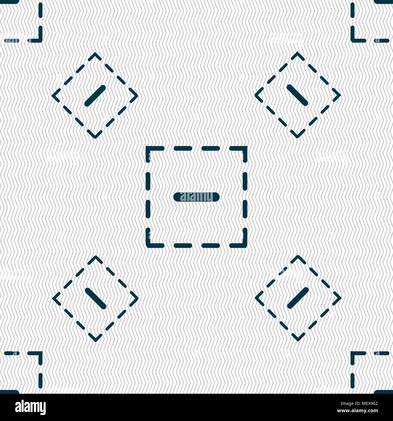 The minus in a square icon sign. Seamless pattern with geometric ...