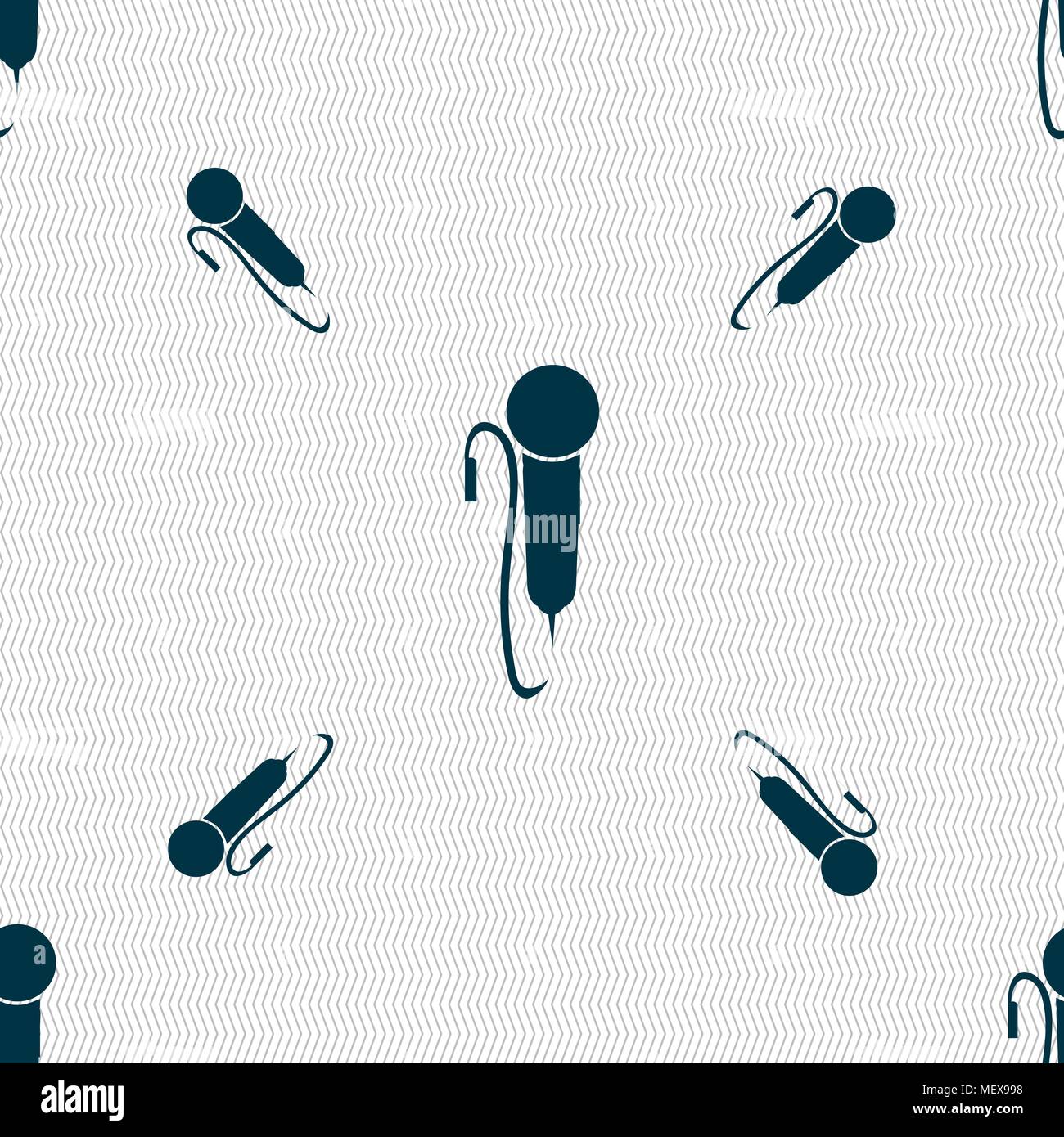 microphone icon sign. Seamless pattern with geometric texture. Vector ...