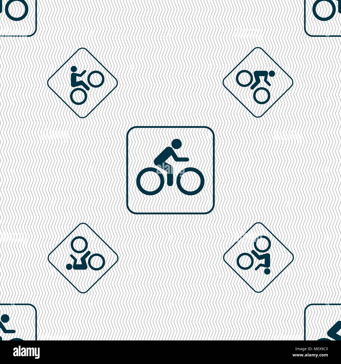 Cyclist sign. Seamless pattern with geometric texture. Vector ...