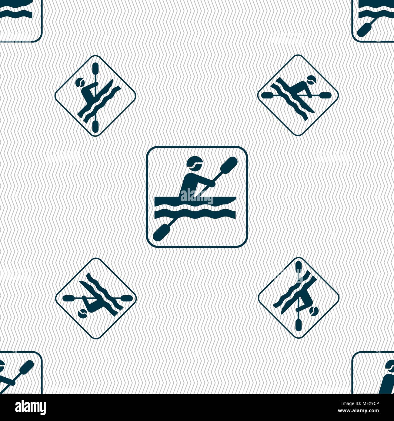 canoeing sign. Seamless pattern with geometric texture. Vector ...