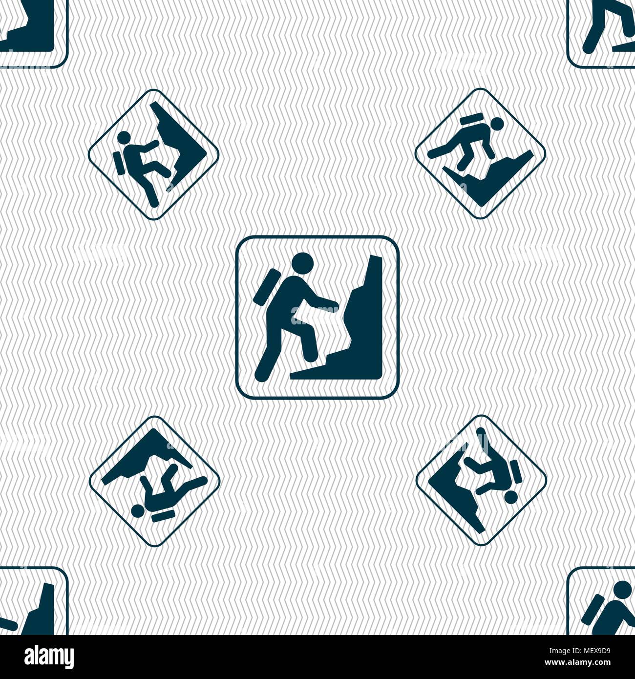 rock climbing sign. Seamless pattern with geometric texture. Vector ...