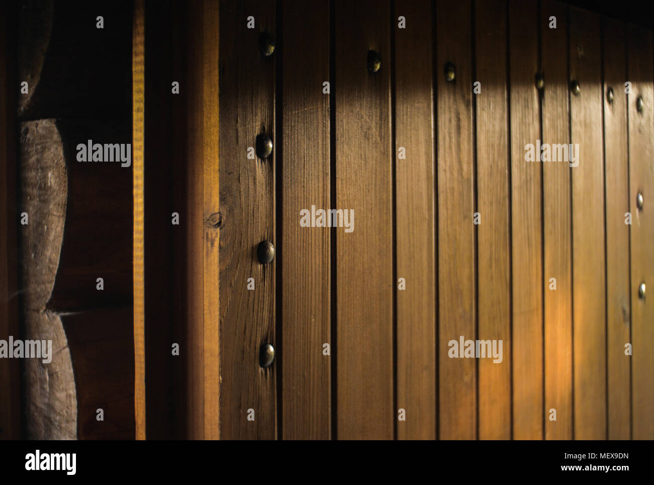 detail of a wooden cabin doors Stock Photo - Alamy
