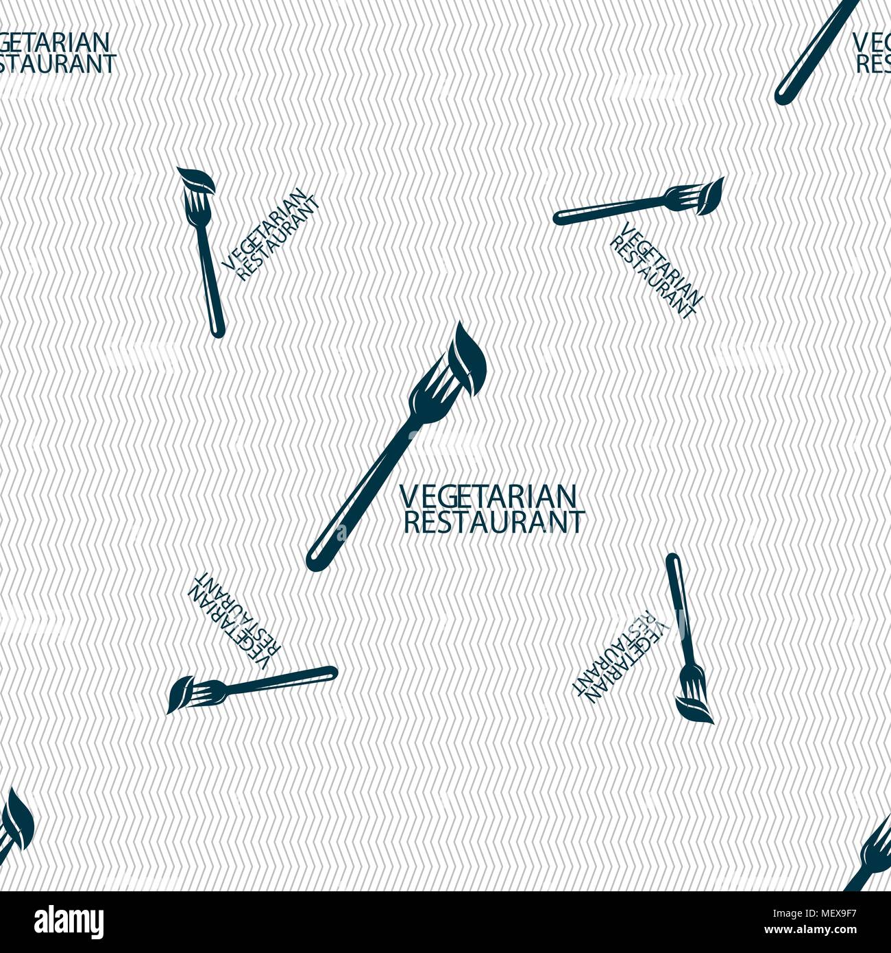 vegetarian restaurant sign. Seamless pattern with geometric texture ...