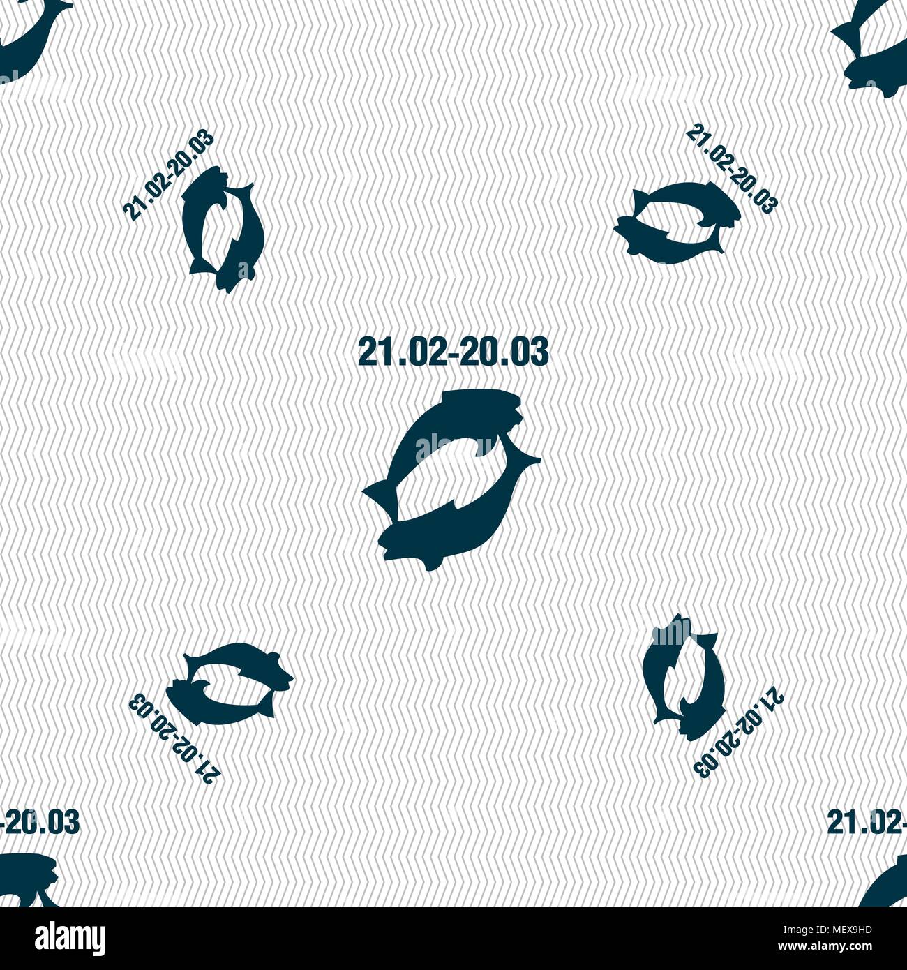 Pisces zodiac sign sign. Seamless pattern with geometric texture ...