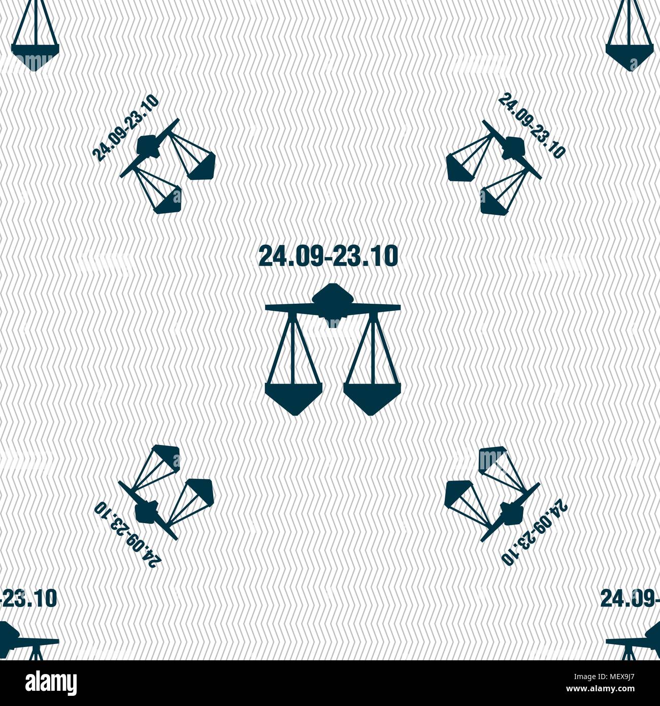 Decorative Zodiac Libra sign. Seamless pattern with geometric texture ...