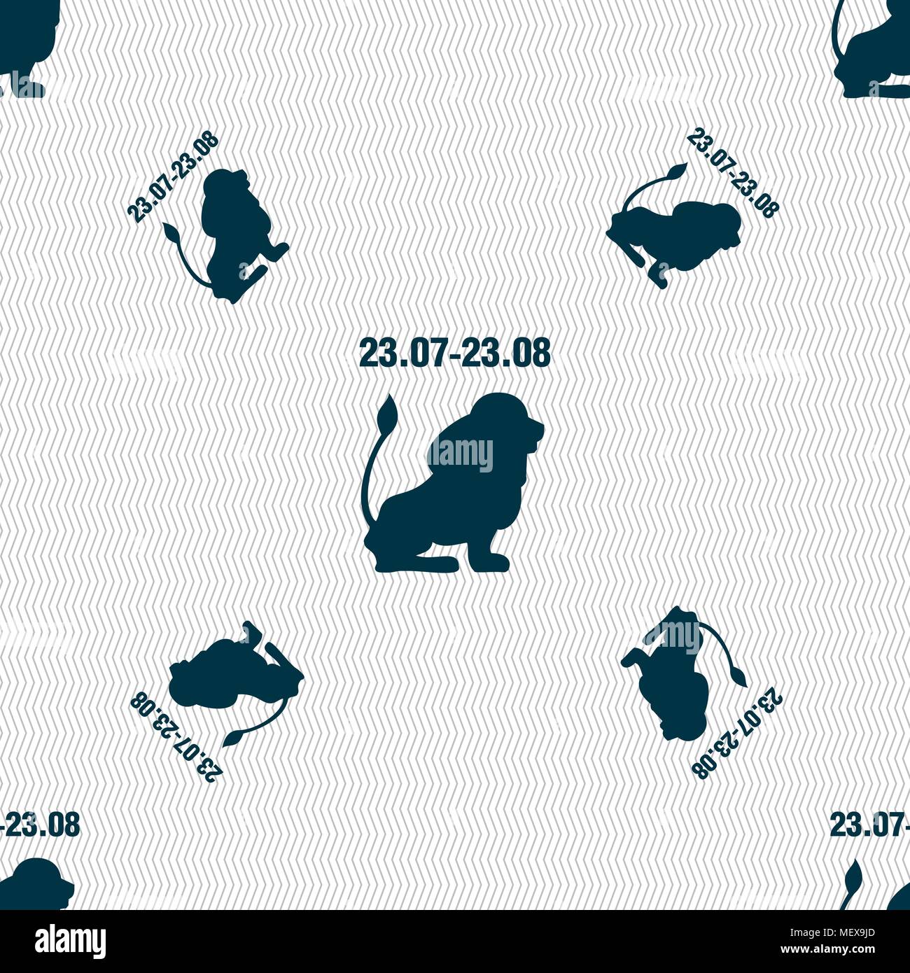 Leo zodiac sign. Seamless pattern with geometric texture. Vector ...