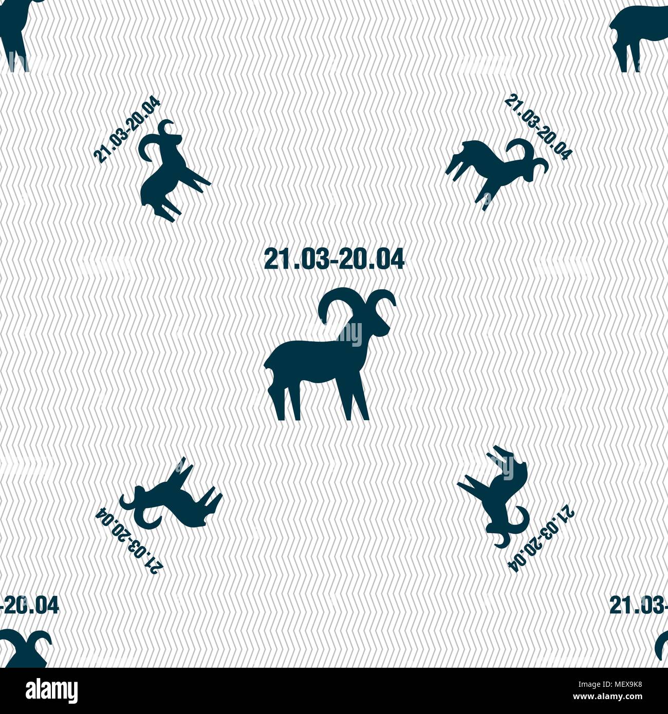 Decorative Zodiac Aries sign. Seamless pattern with geometric texture ...