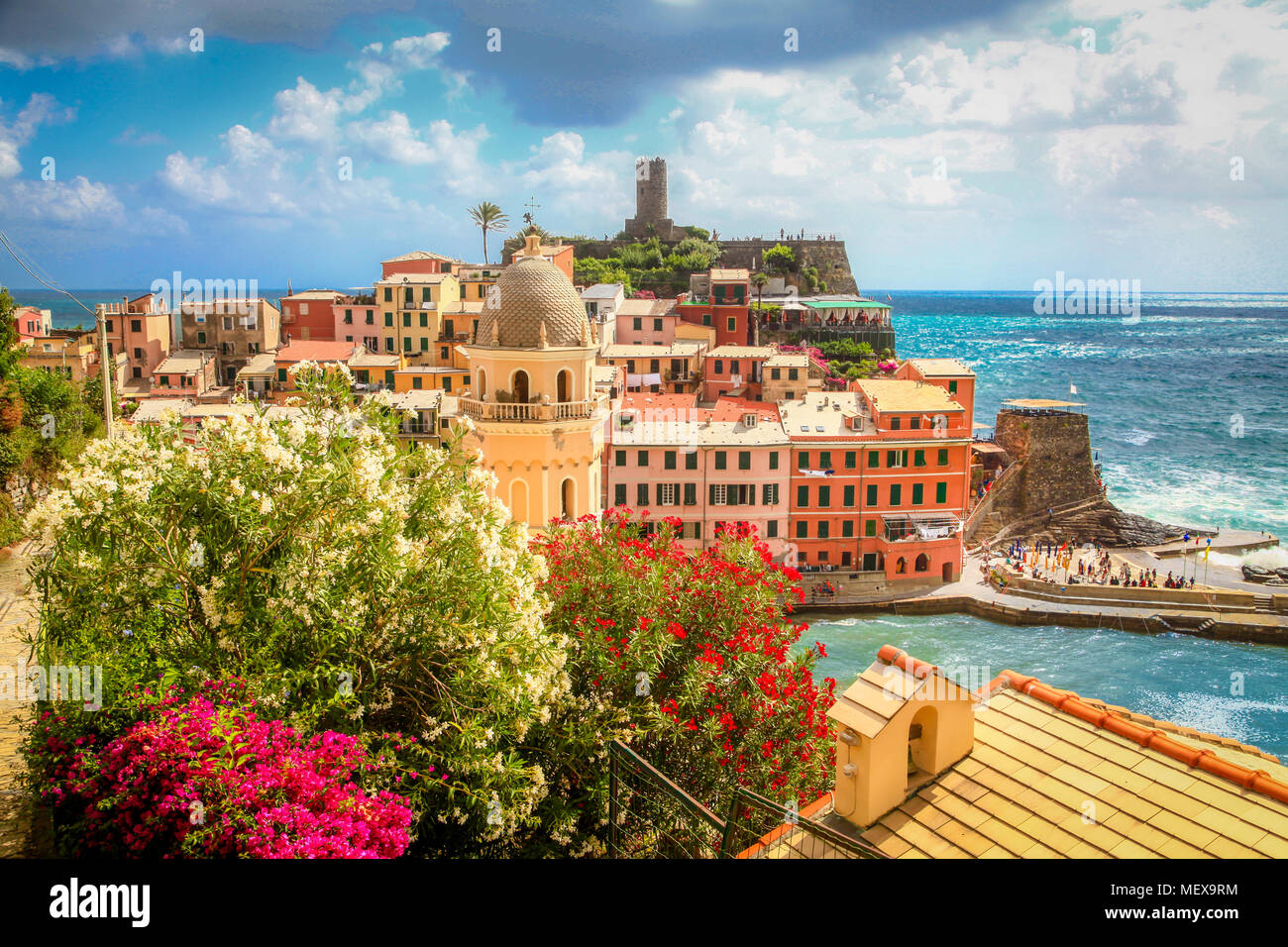 Beautiful view of Vernazza, one of the five famous fisherman villages ...