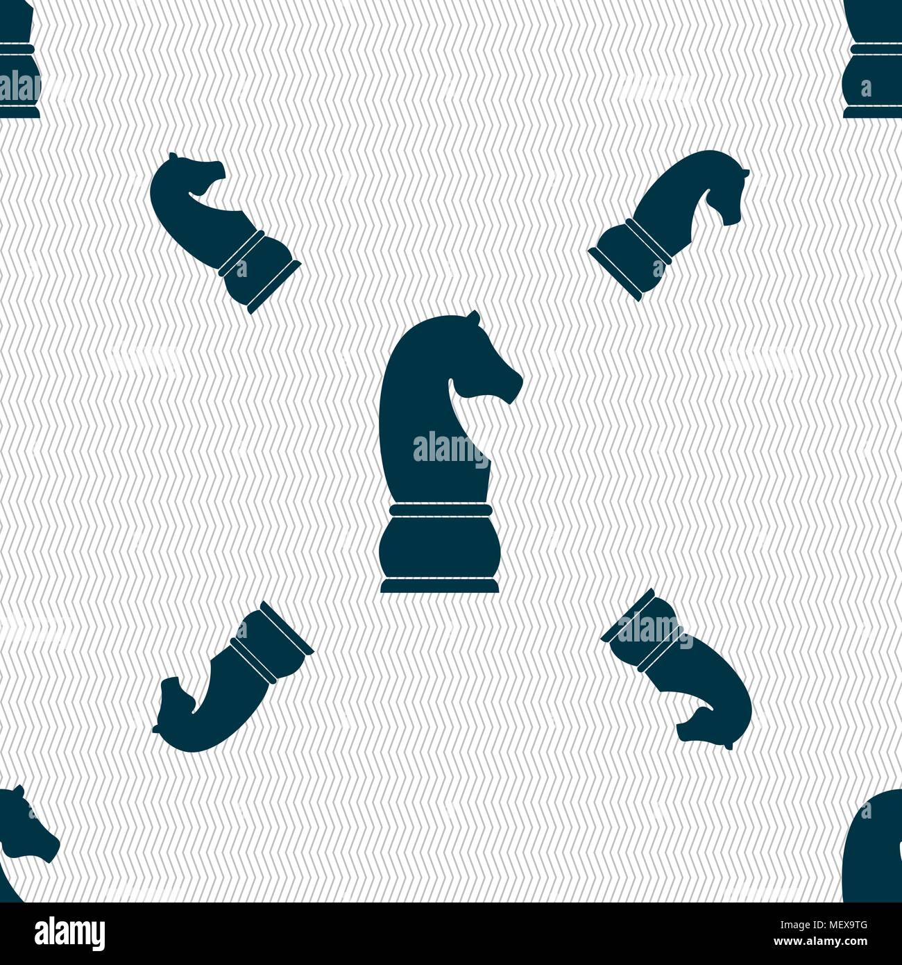 Chess knight icon. sign. Seamless pattern with geometric texture ...