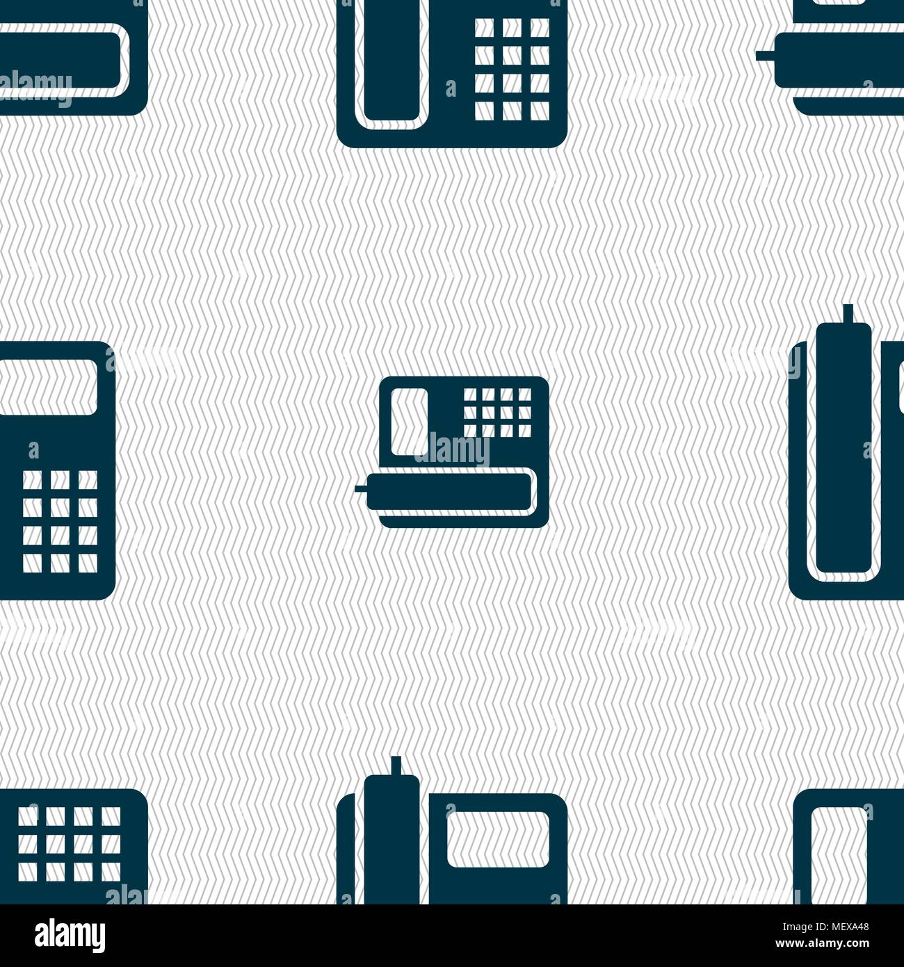 home phone icon sign. Seamless pattern with geometric texture. Vector ...