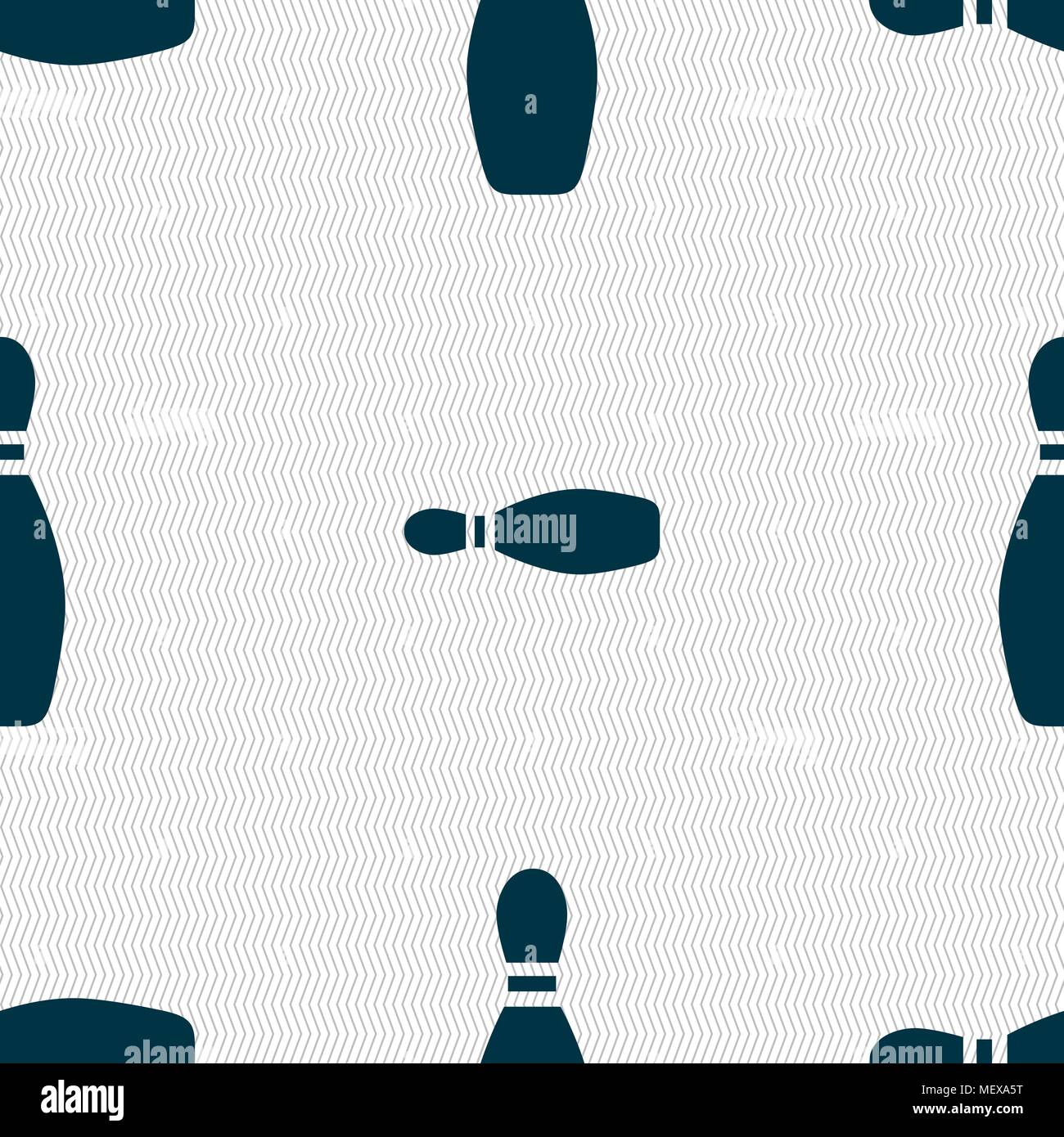 pin bowling icon sign. Seamless pattern with geometric texture. Vector ...