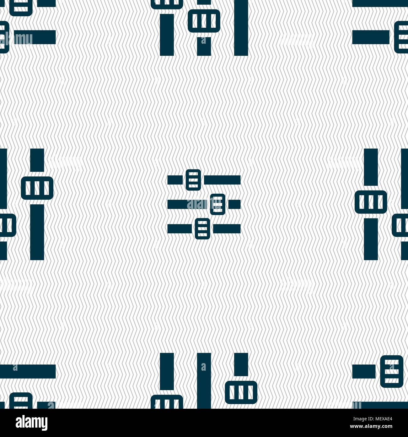 Equalizer icon sign. Seamless pattern with geometric texture. Vector ...