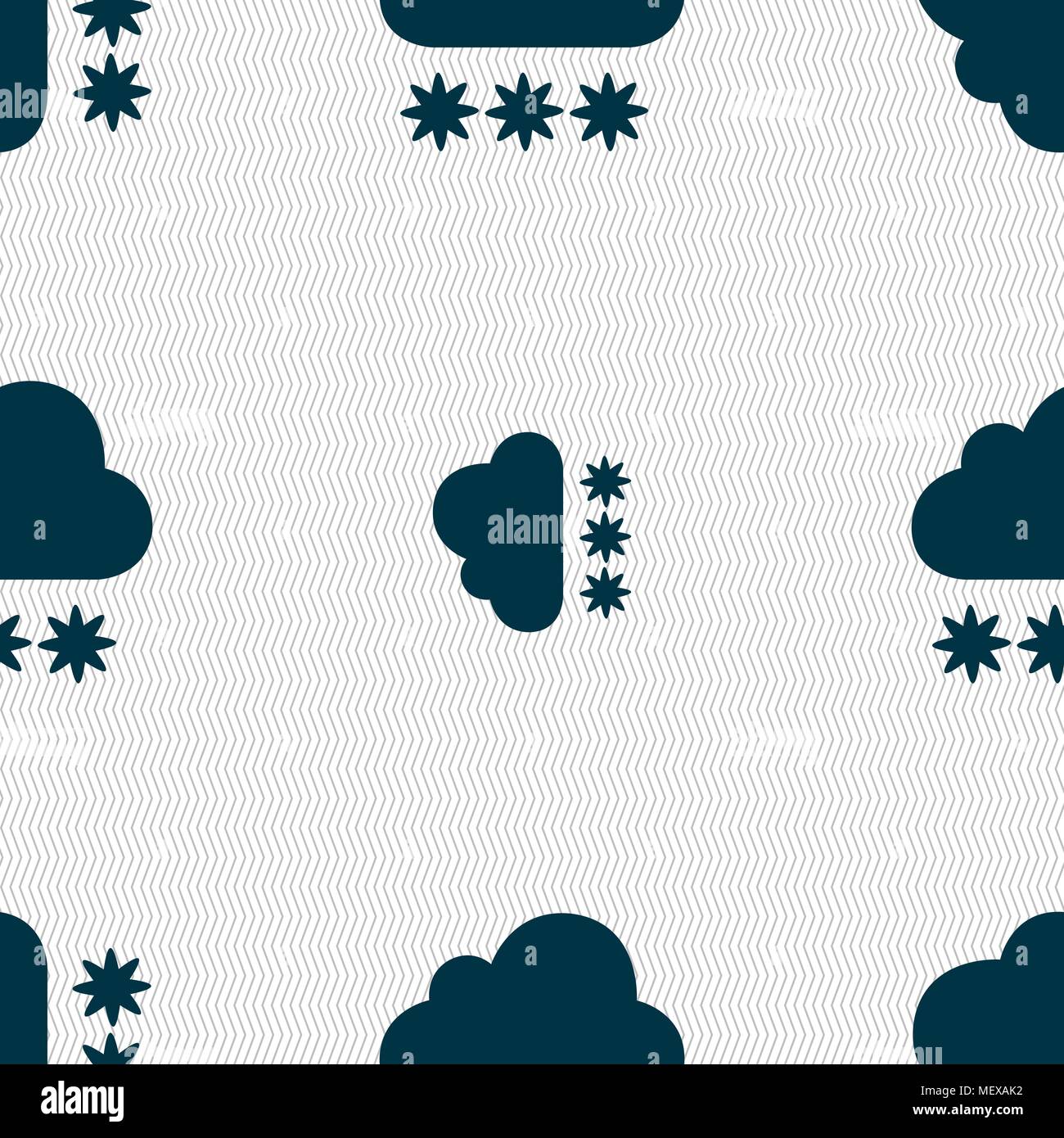 snow cloud icon sign. Seamless pattern with geometric texture. Vector ...