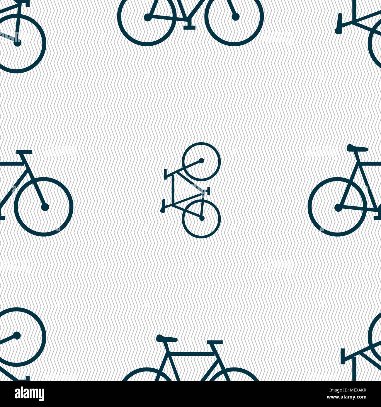 bicycle icon sign. Seamless pattern with geometric texture. Vector ...