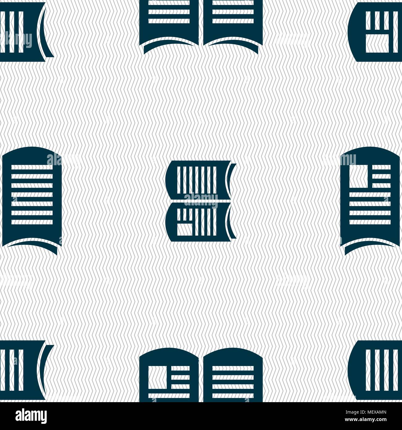 Newspaper icon sign. Seamless pattern with geometric texture. Vector ...