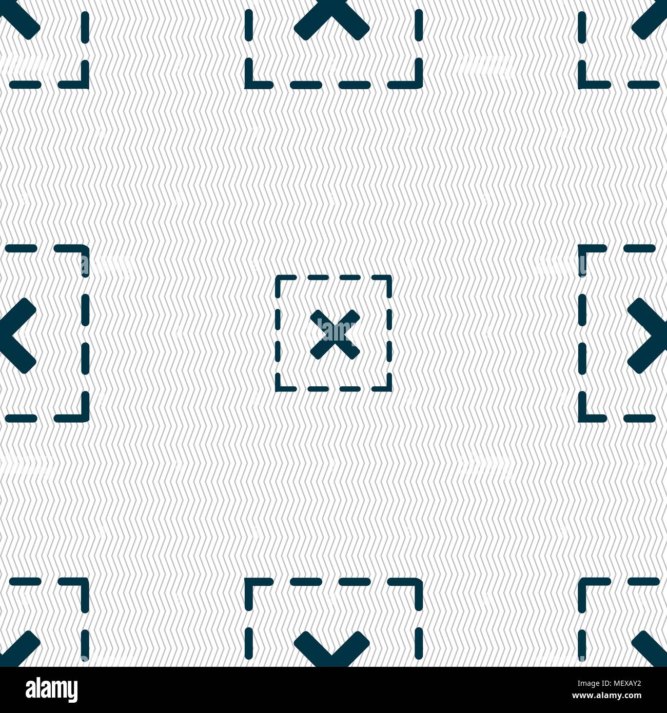 Cross in square icon sign. Seamless pattern with geometric texture ...