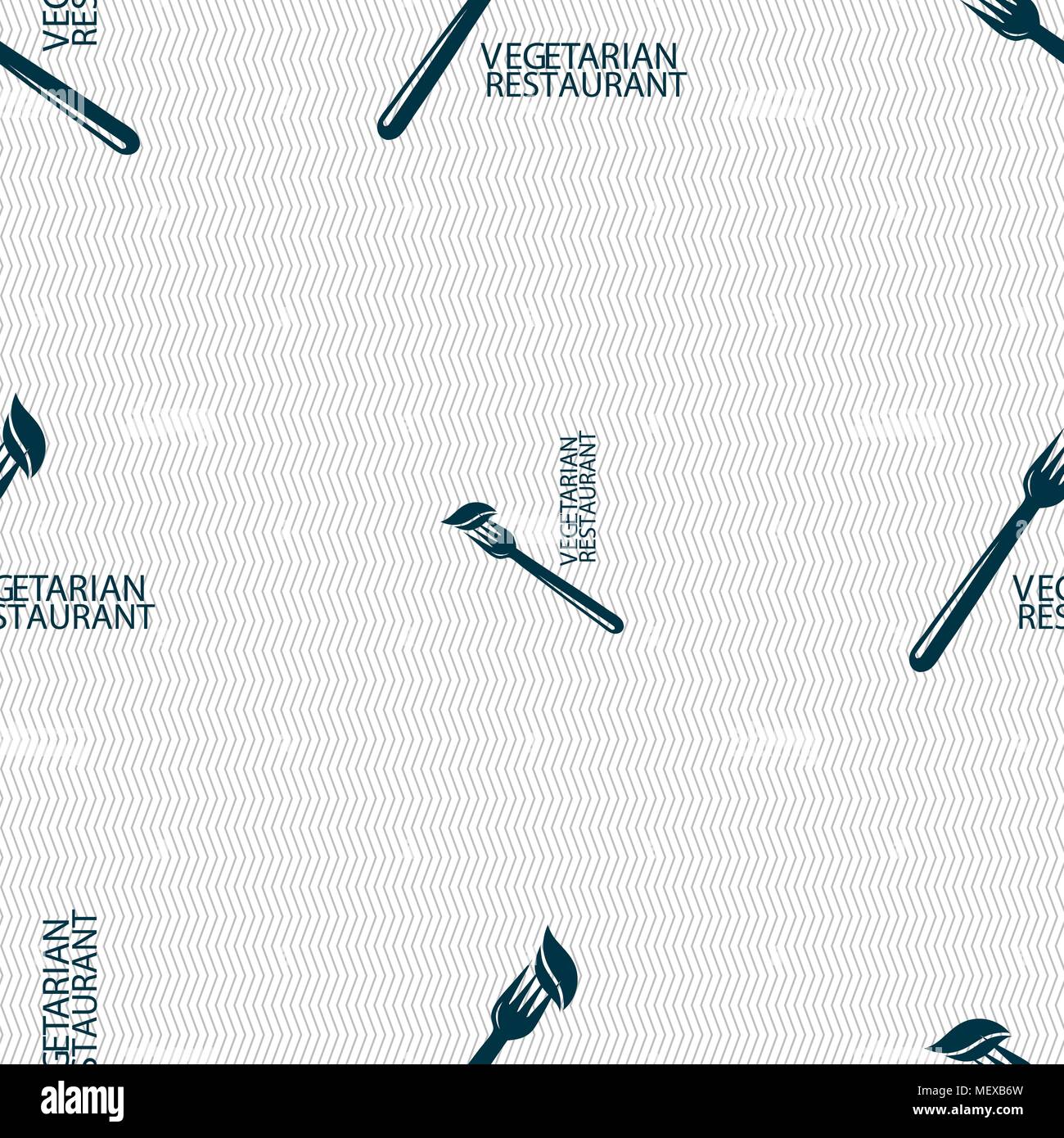 vegetarian restaurant sign. Seamless pattern with geometric texture ...