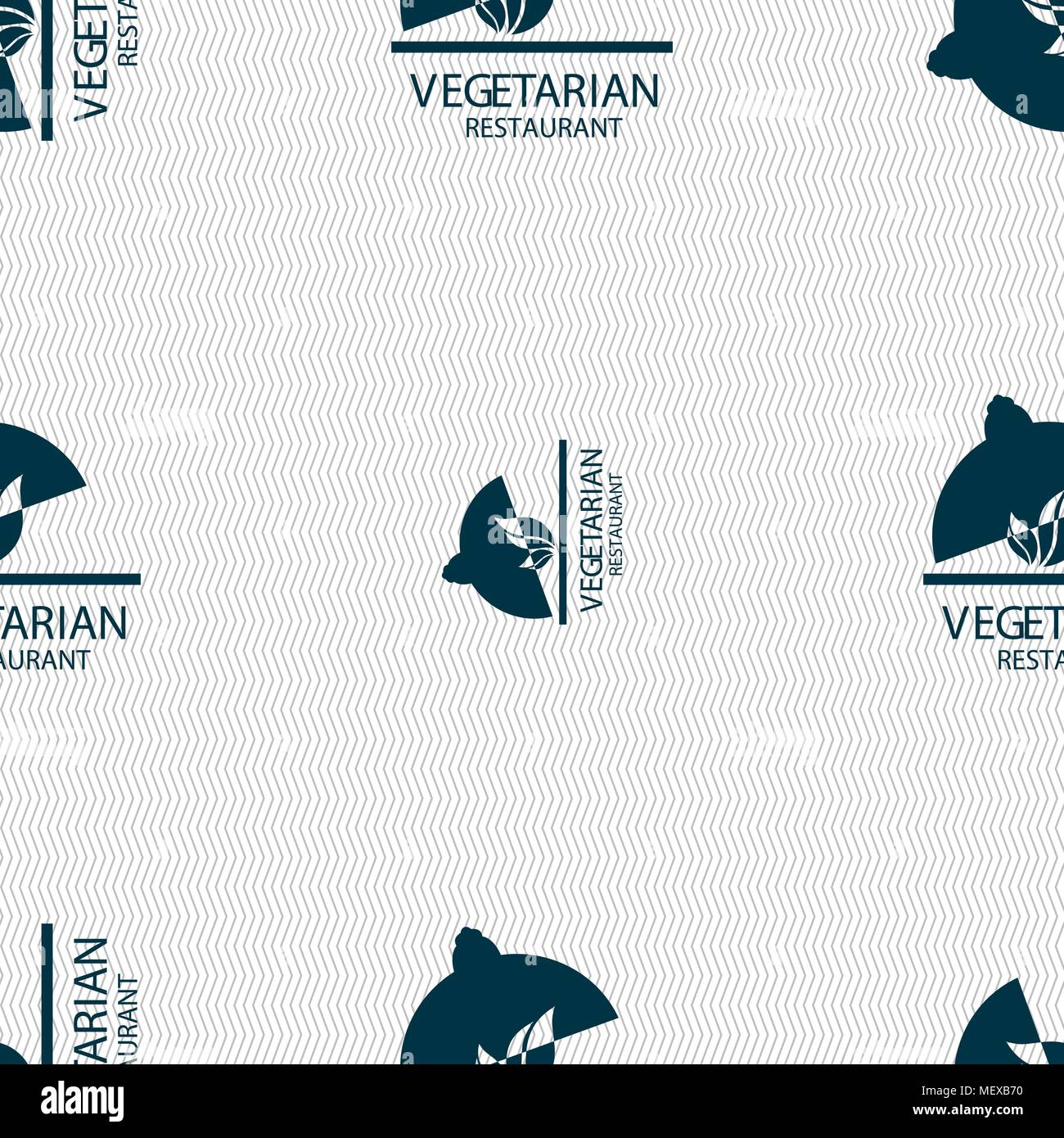 vegetarian restaurant sign. Seamless pattern with geometric texture ...