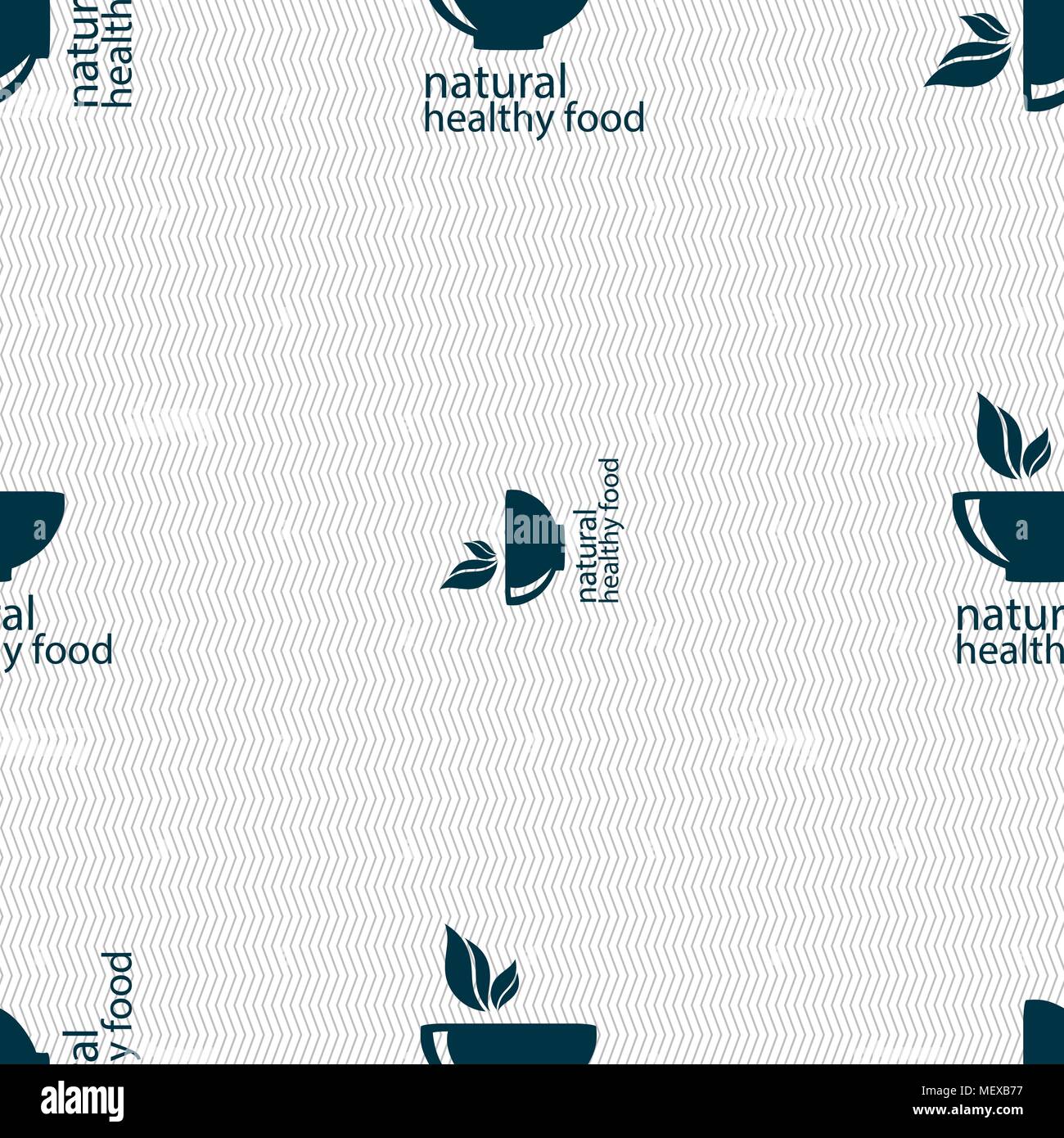 healthy food concept sign. Seamless pattern with geometric texture ...