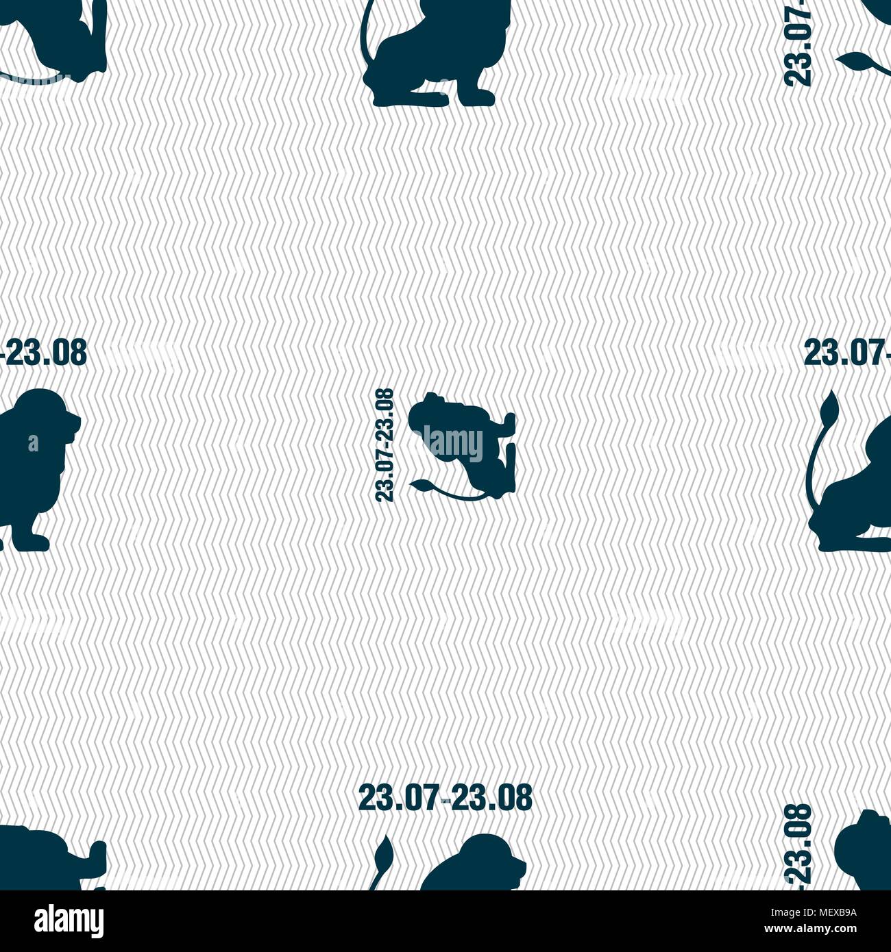 Leo zodiac sign. Seamless pattern with geometric texture. Vector ...