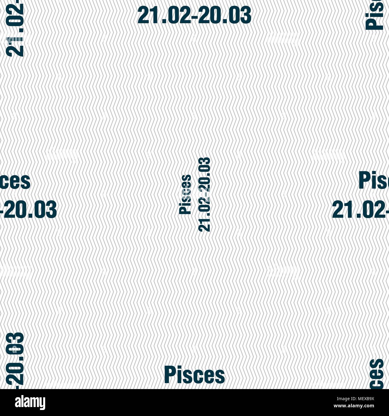 Pisces zodiac sign sign. Seamless pattern with geometric texture ...