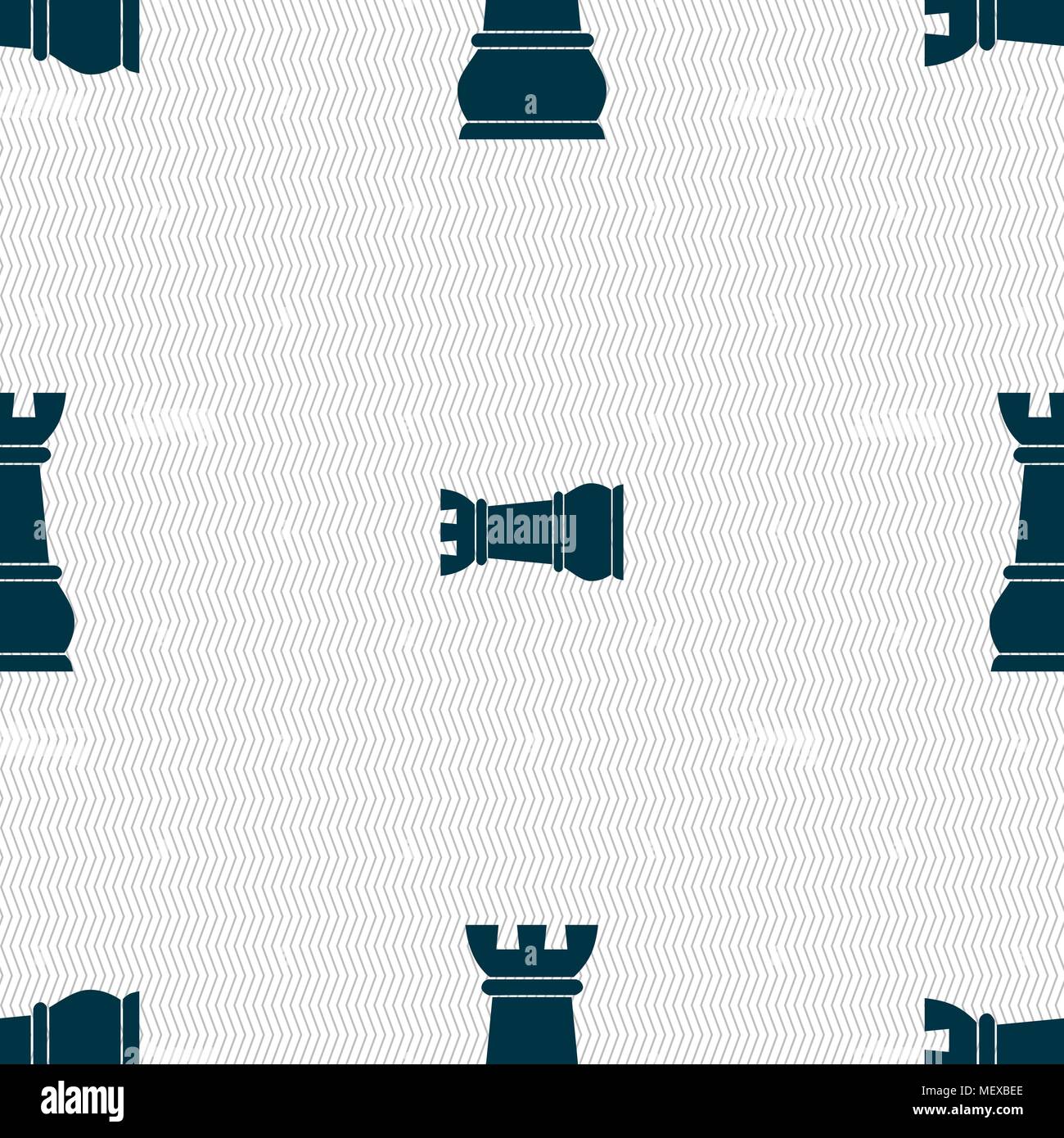 Chess Rook sign. Seamless pattern with geometric texture. Vector illustration Stock Vector Image ...