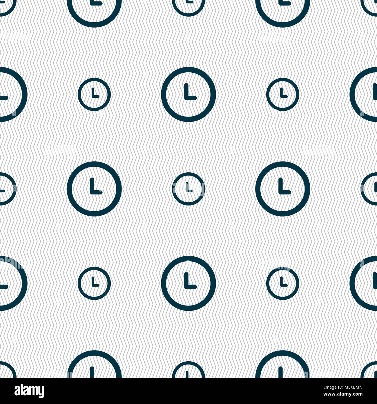 clock icon sign. Seamless pattern with geometric texture. Vector ...