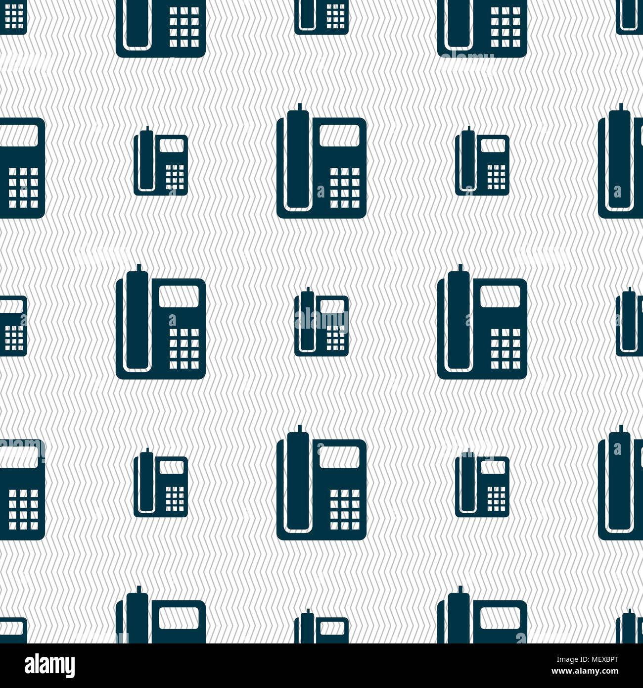 home phone icon sign. Seamless pattern with geometric texture. Vector ...