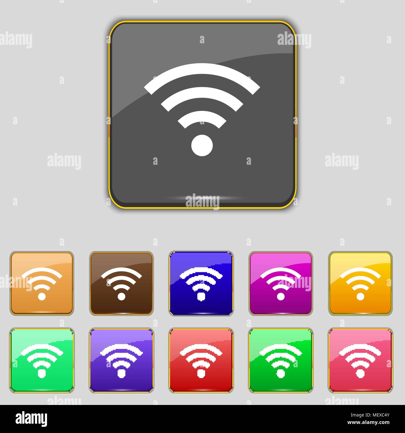 Wifi sign. Wi-fi symbol. Wireless Network icon Wifi zone Set colour ...