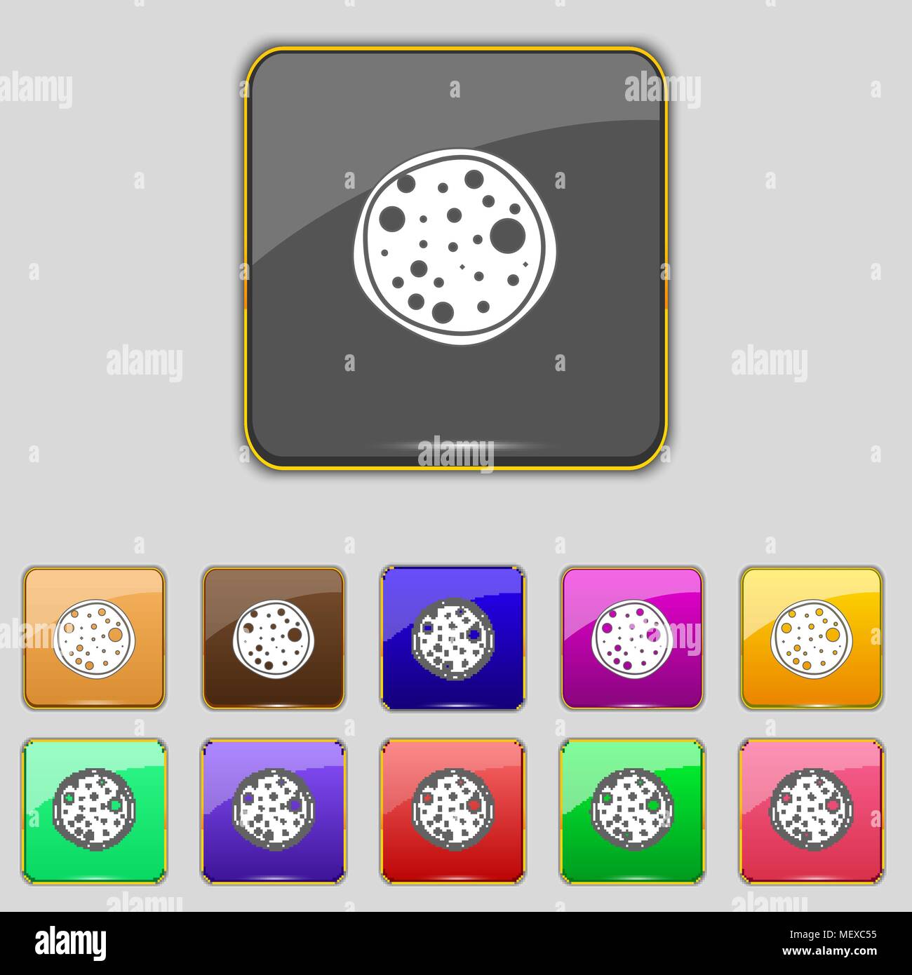 Pizza Icon. Set colourful buttons sign. Vector illustration Stock ...