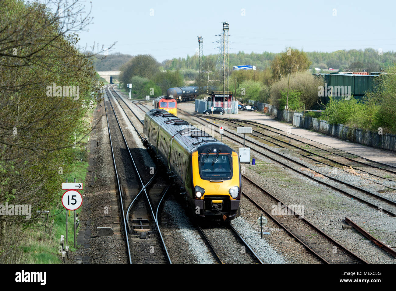 CrossCountry Voyager diesel train at Kingsbury, Warwickshire, UK Stock ...