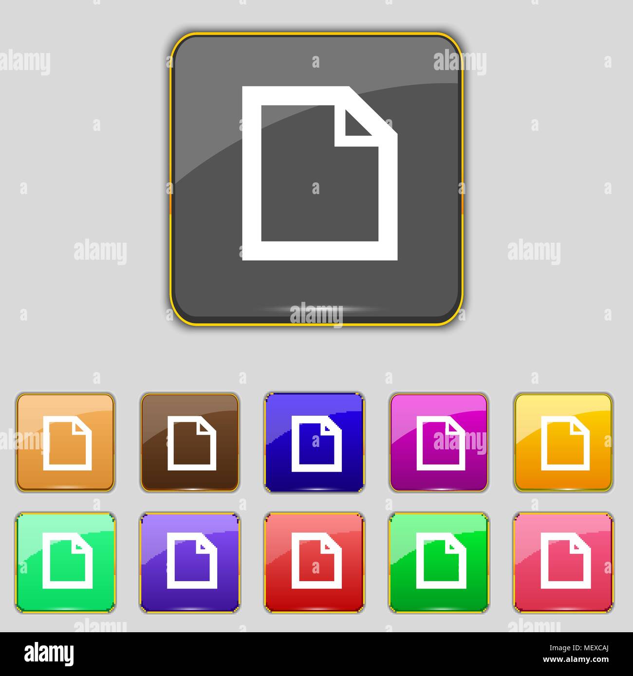 Edit document sign icon. content button. Set colourful buttons Modern UI website navigation ...