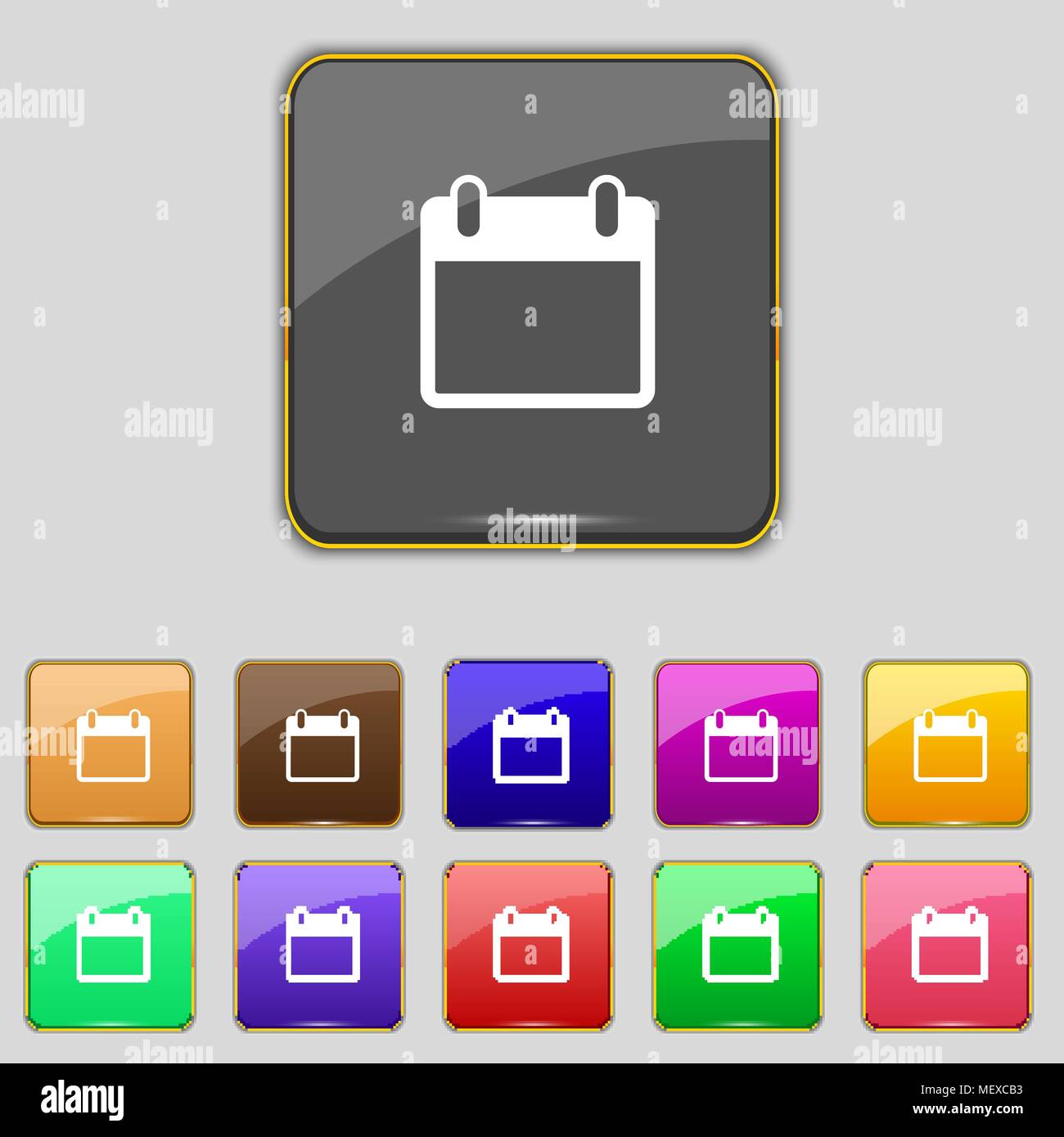 Calendar sign icon. days month symbol. Date button. Set colourful ...