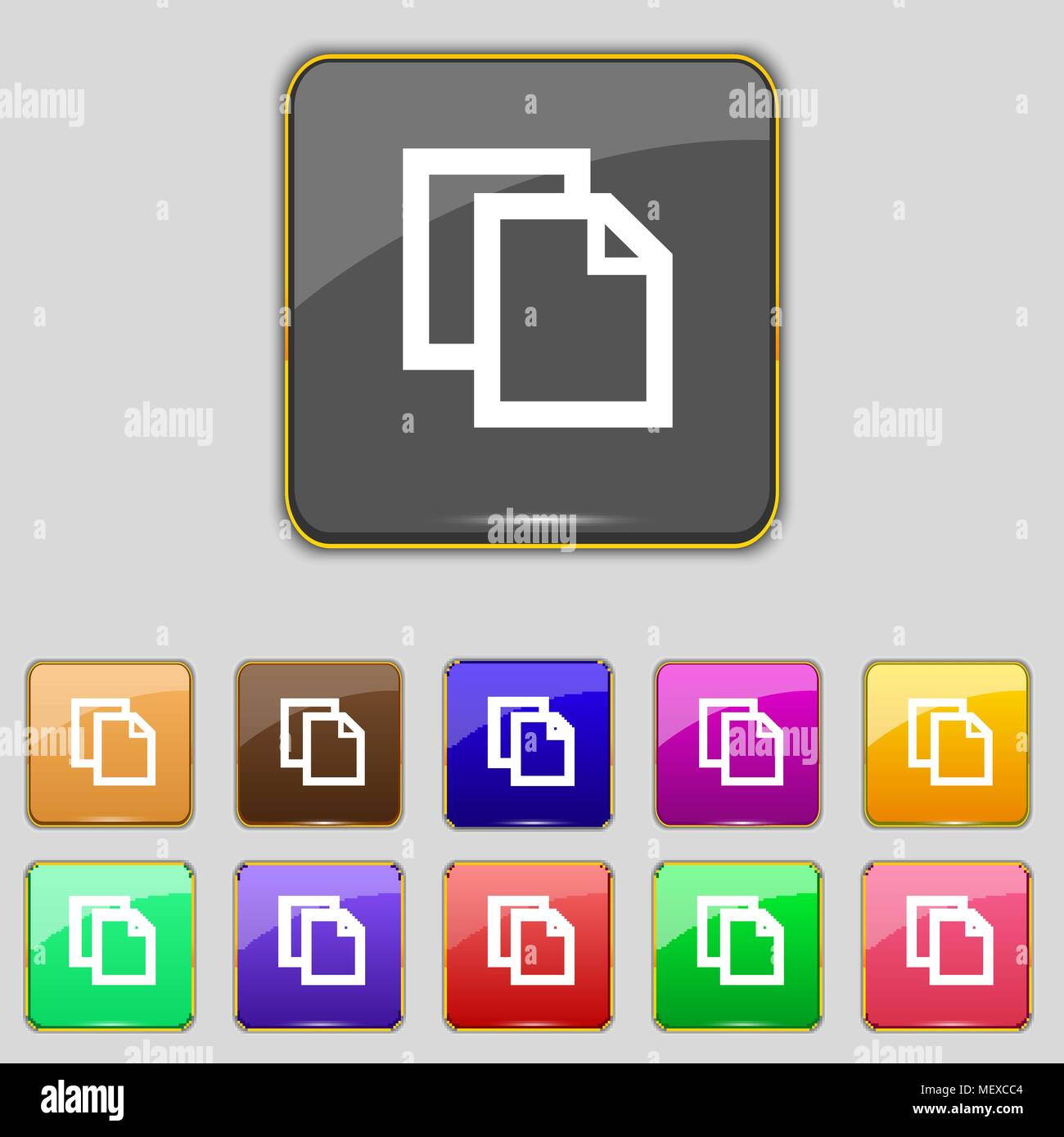 Edit document sign icon. content button. Set colourful buttons Modern ...