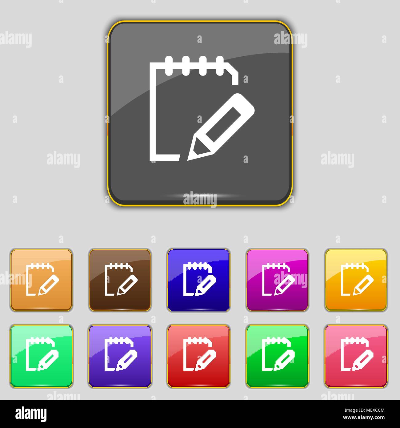 Edit document sign icon. content button. Set colour button. Modern UI website navigation Vector ...