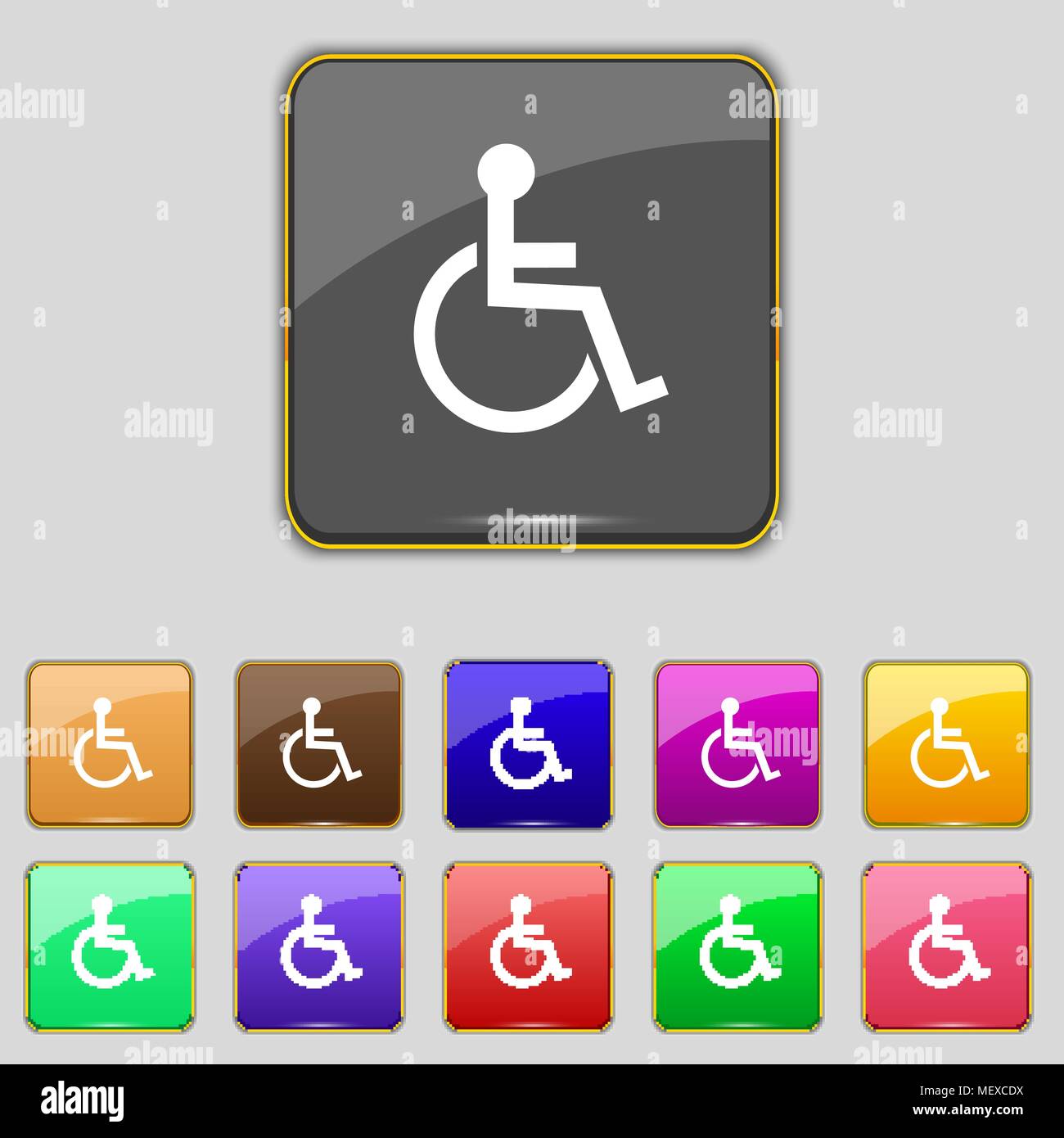 Disabled sign icon. Human on wheelchair symbol. Handicapped invalid ...