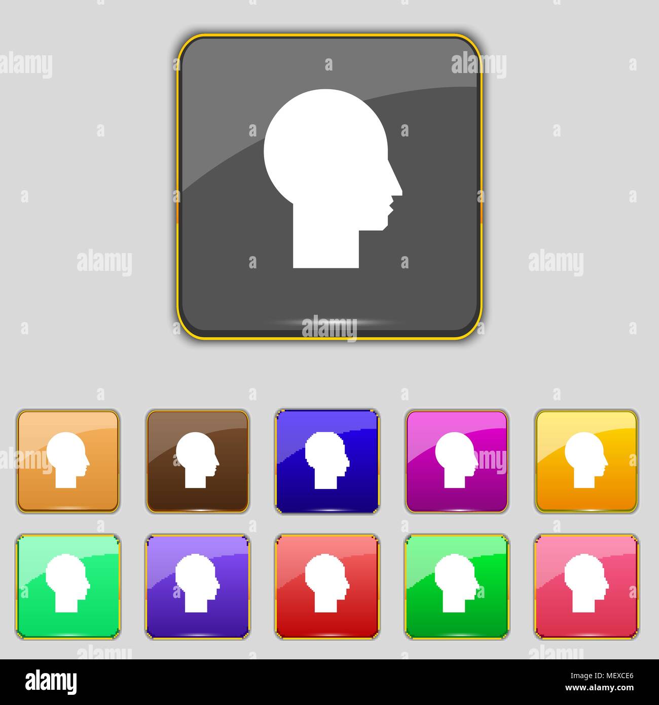 User sign icon. Person symbol. Set colourful buttons. Modern UI website ...