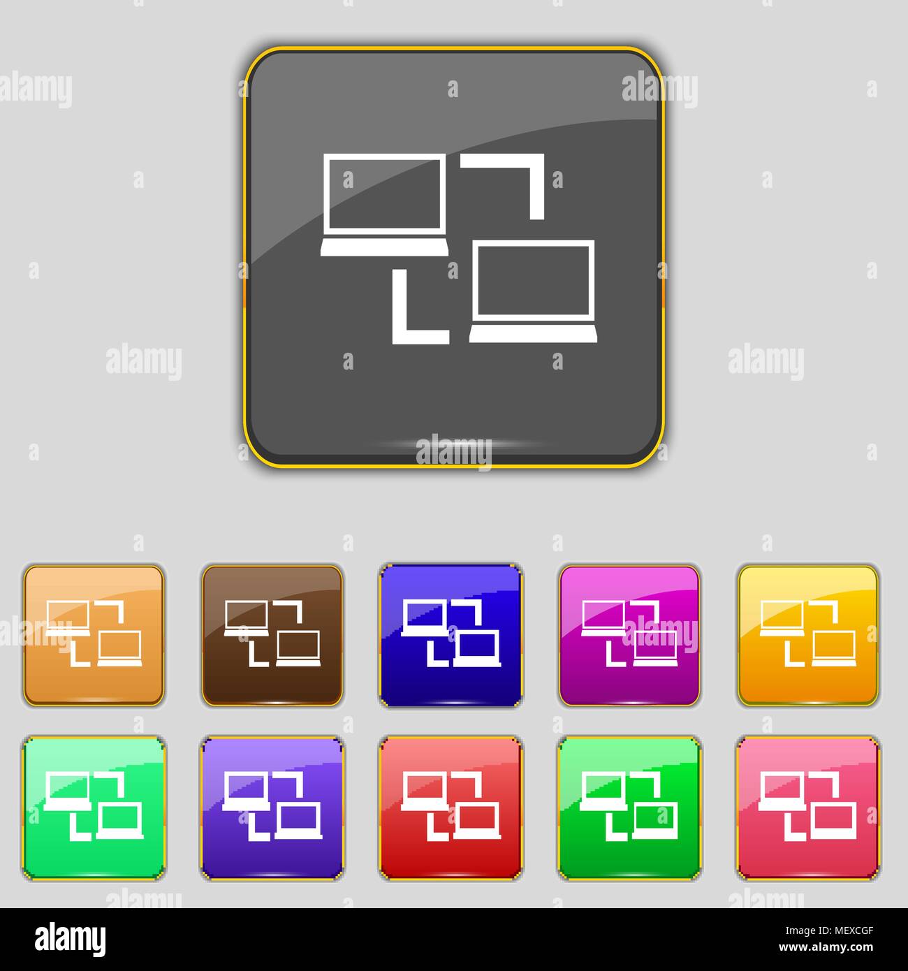 Synchronization sign icon. Notebooks sync symbol. Data exchange. Set ...
